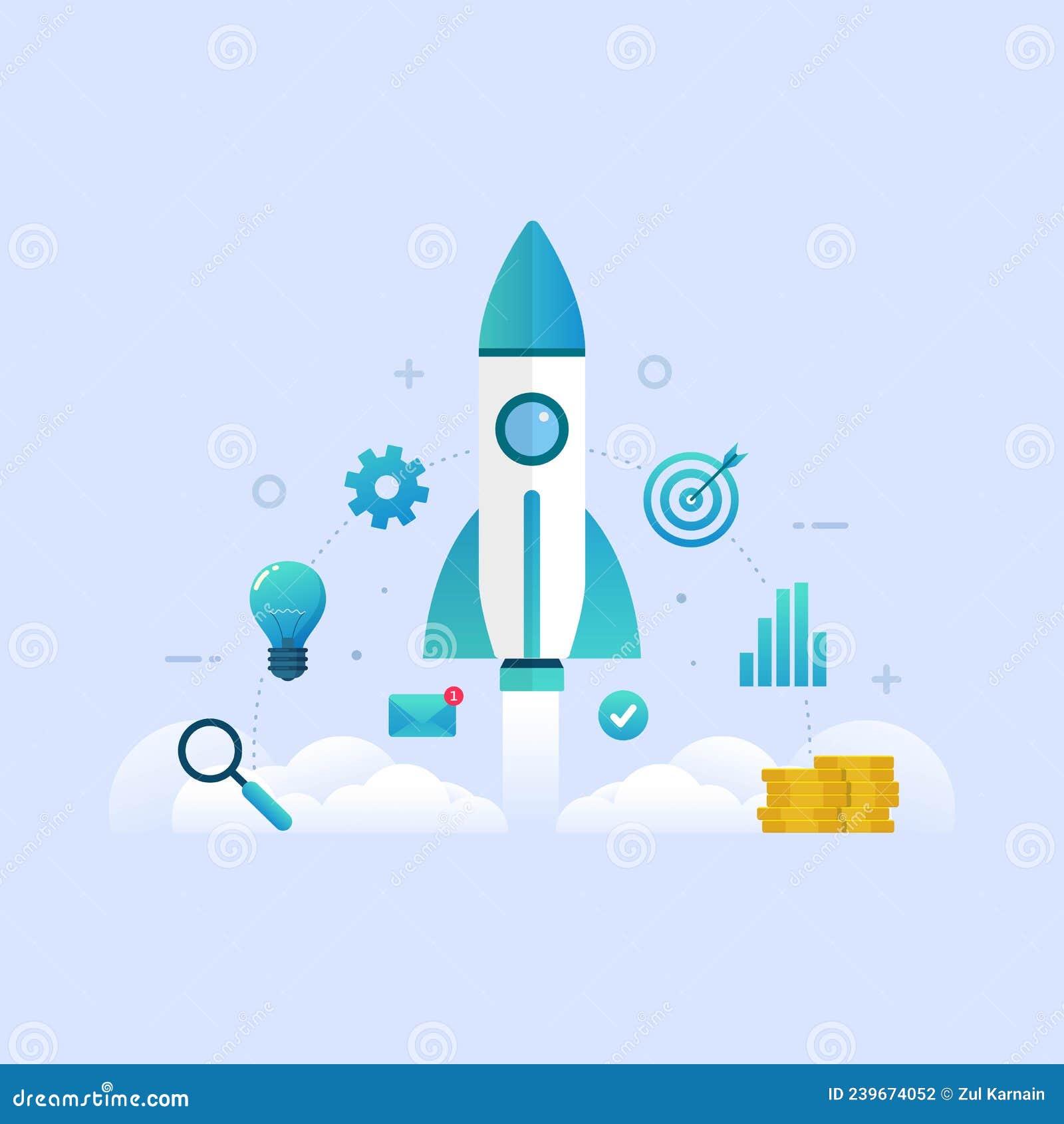 Project Launching Linear Icons Set. Initiative, Rollout, Debut ...