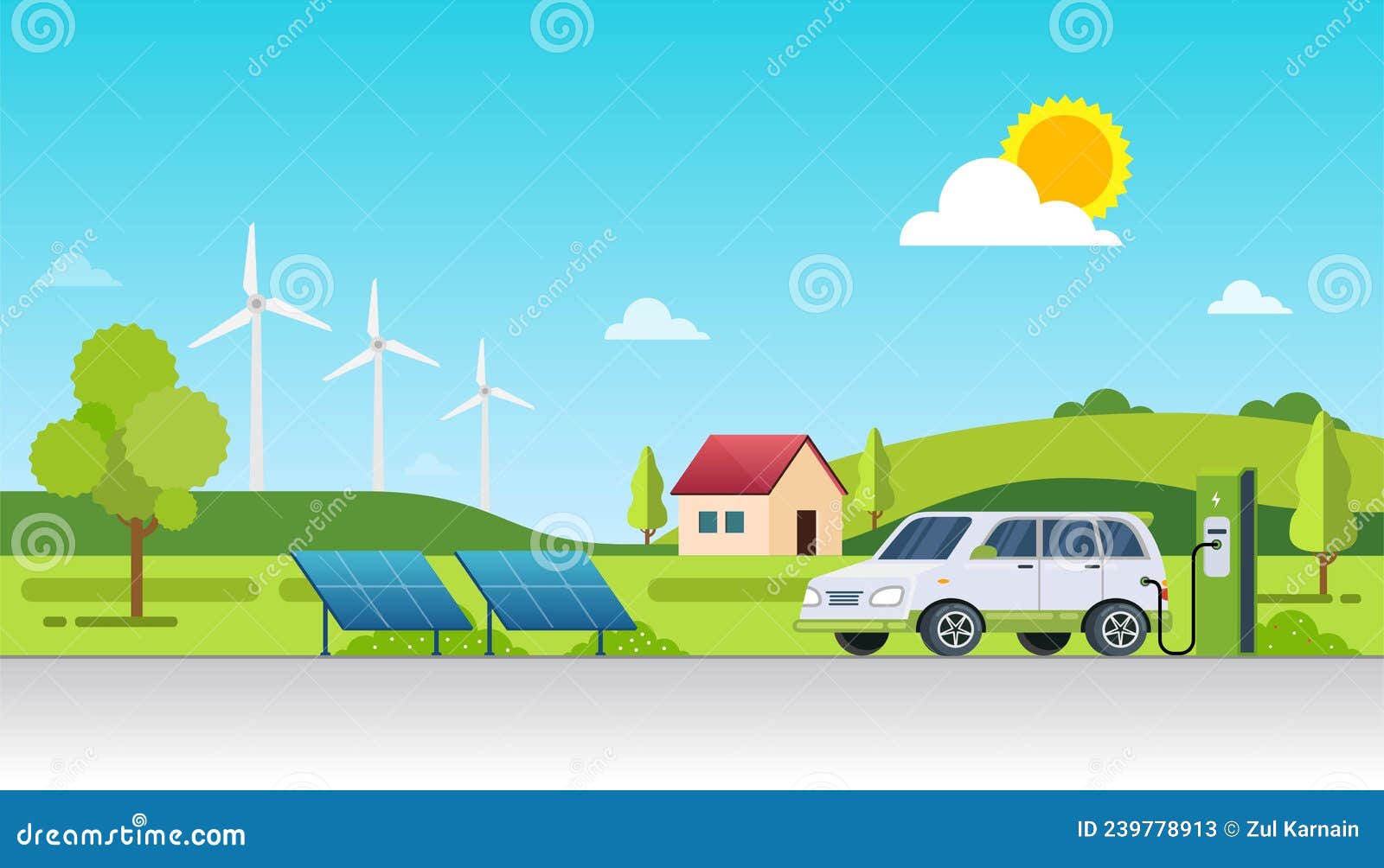 Alternative Energy Eco Friendly and Go Green Design Concept Vector ...