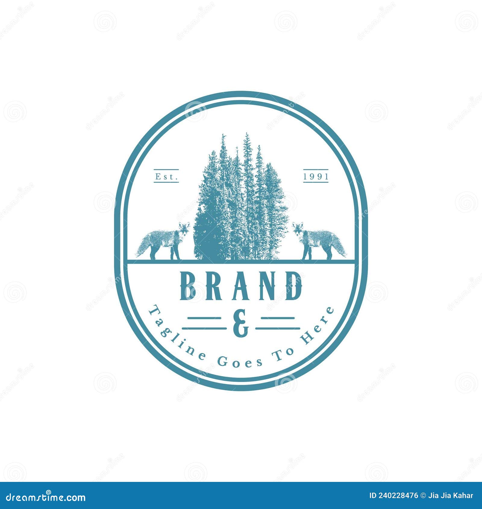 Logo in Classic or Vintage Style or Retro, in Navy Blue. Stock Vector ...