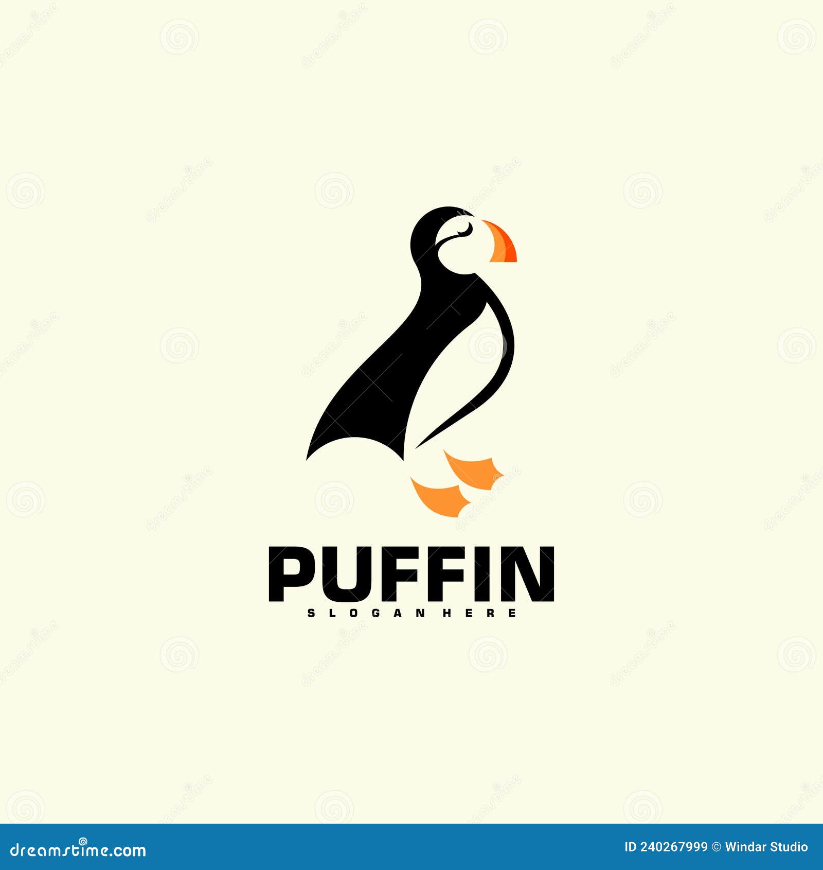 Puffin Bird Logo Vector Design. Stock Vector - Illustration of design ...