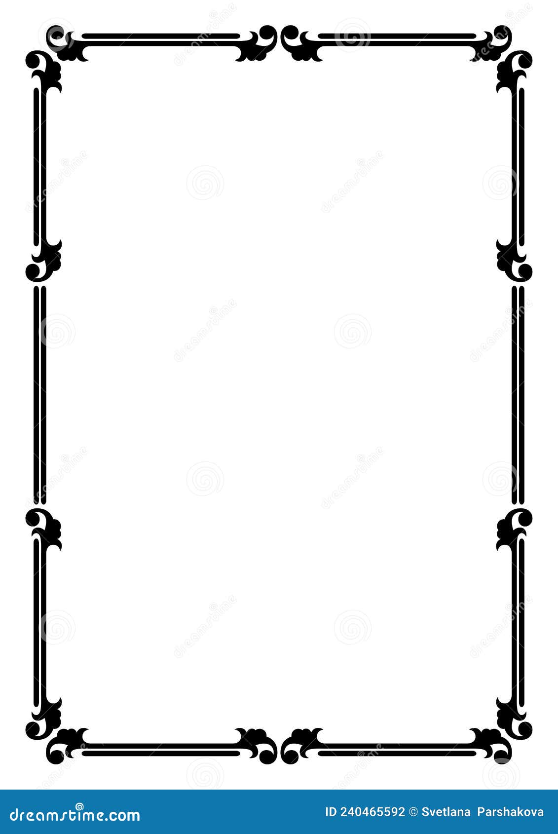 Decorative Black Rectangular Framework. Vignettes Corners. Stock Vector ...