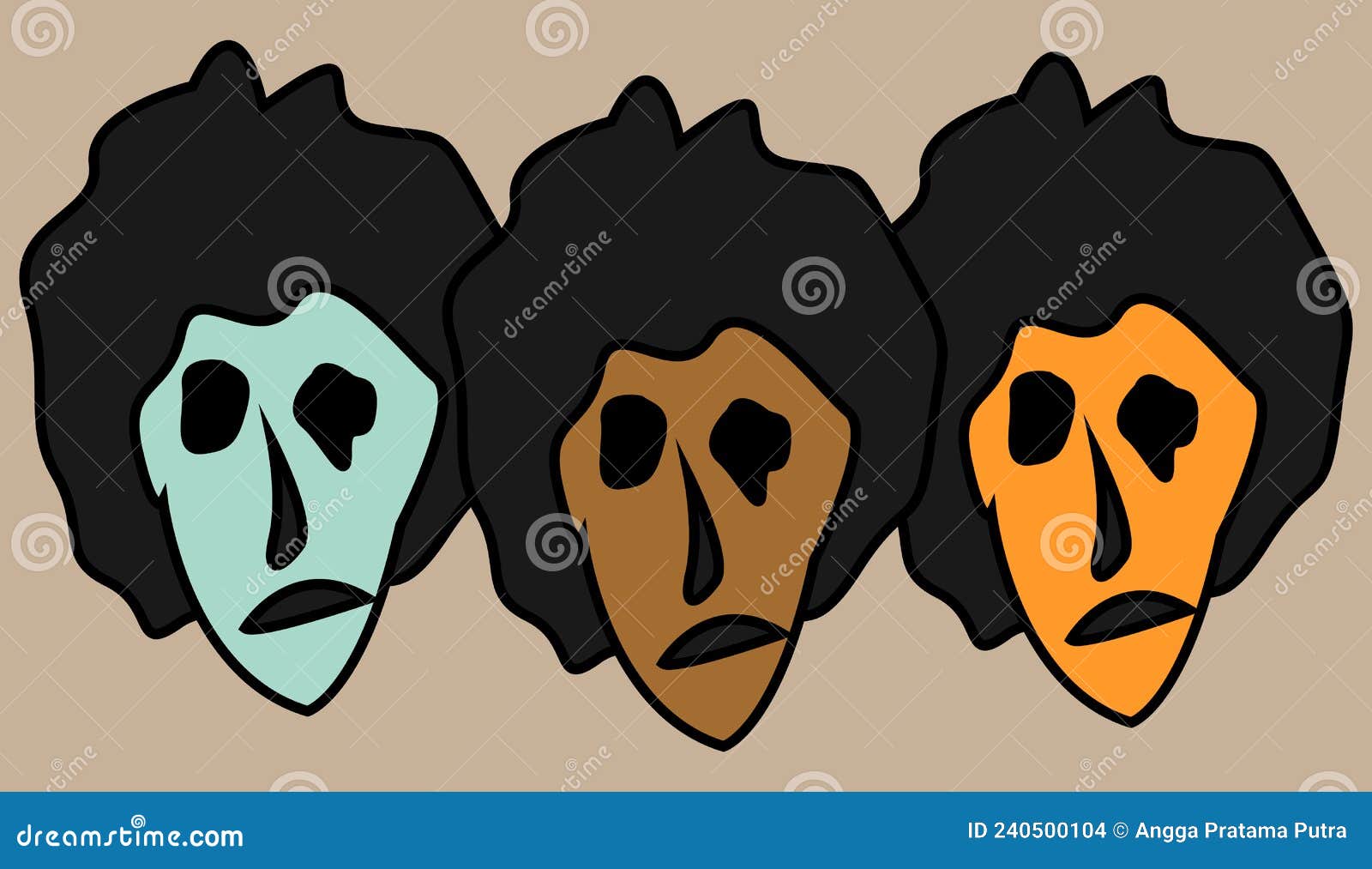 Illustration of Abstract Ghost with Weird Face Stock Vector ...