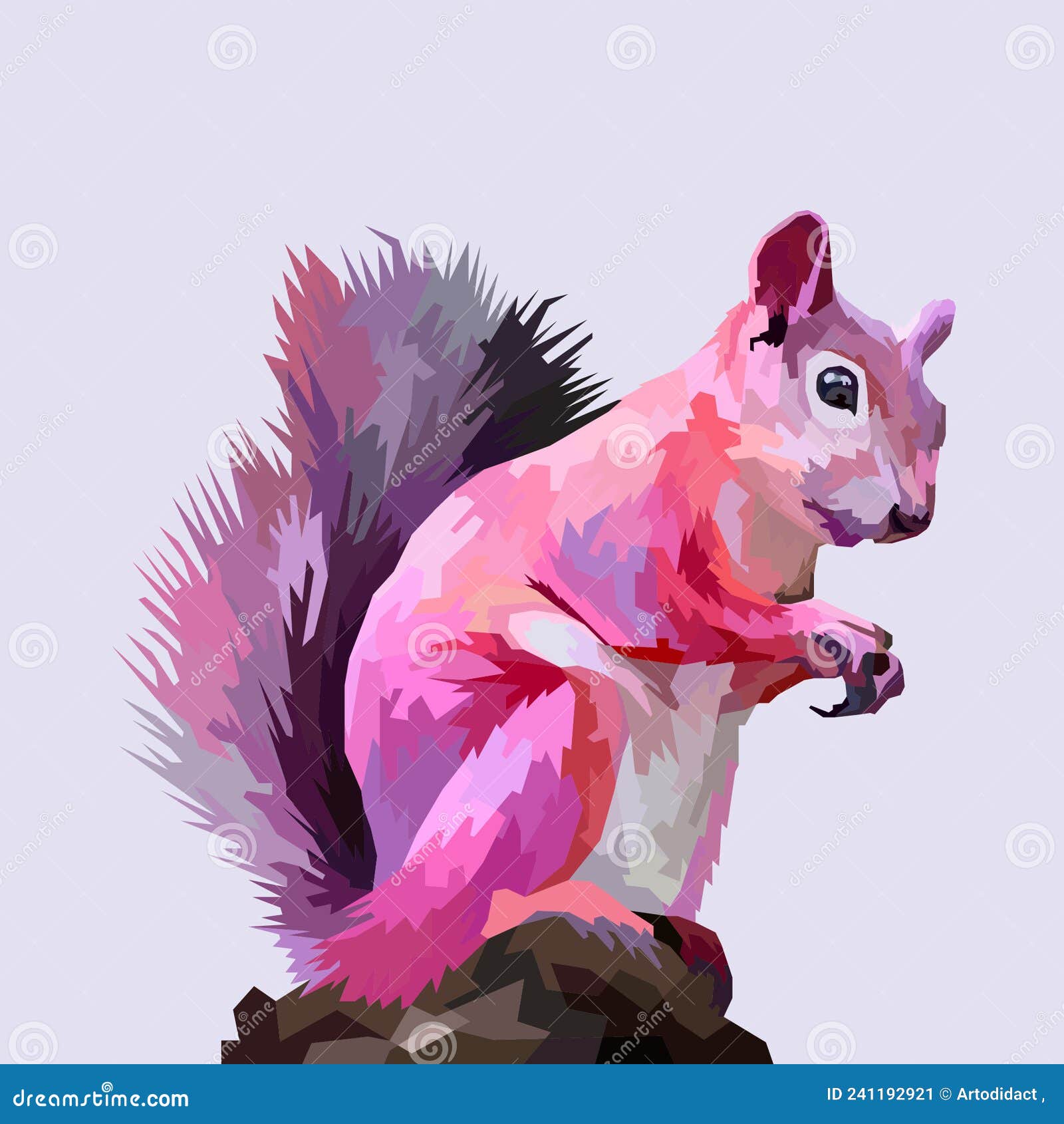 Print Squirrel Cartoon Doodle Color Set Happy Funny Hand Draw Monster ...