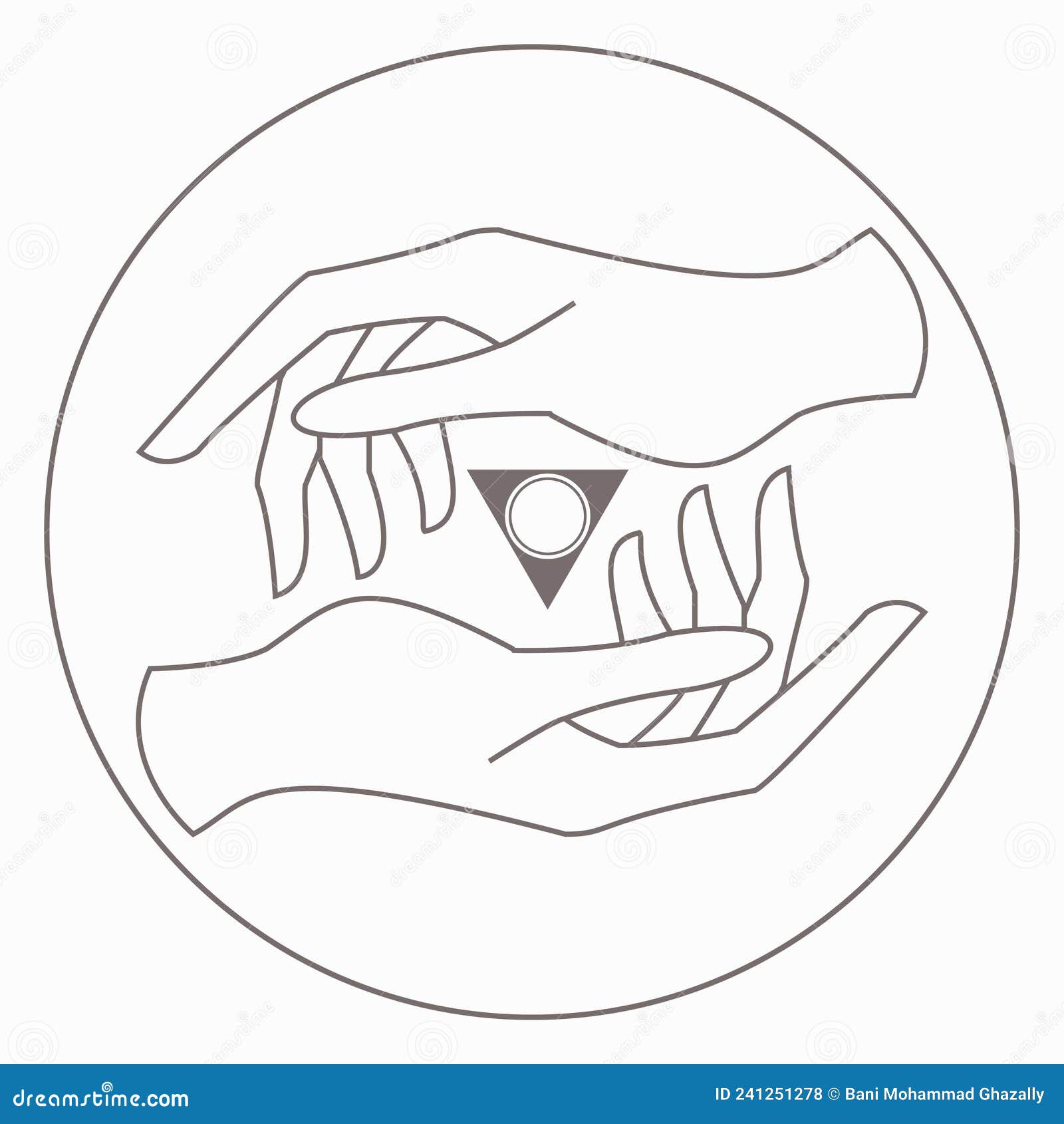 A Pair of Hands with a Triangle Symbol. Eps File Available. Stock ...