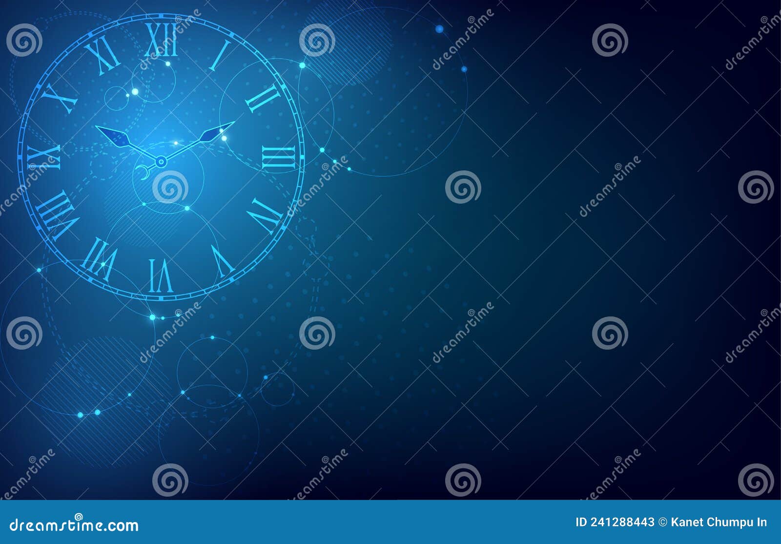 Technology Geometric Circle Digital Clock Concept Stock Illustration ...