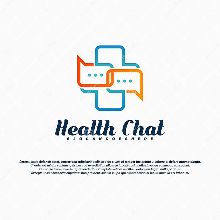 Health Chat Logo Vector Design with Plus Sign. Stock Vector ...