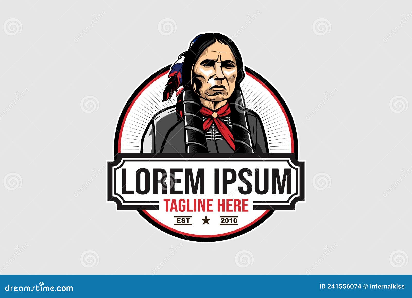 American Native Indian Character Vector Logo Template Design Stock ...