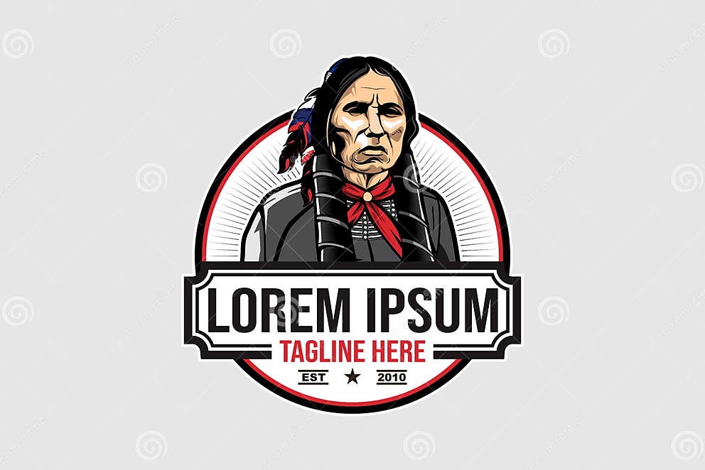American Native Indian Character Vector Logo Template Design Stock ...