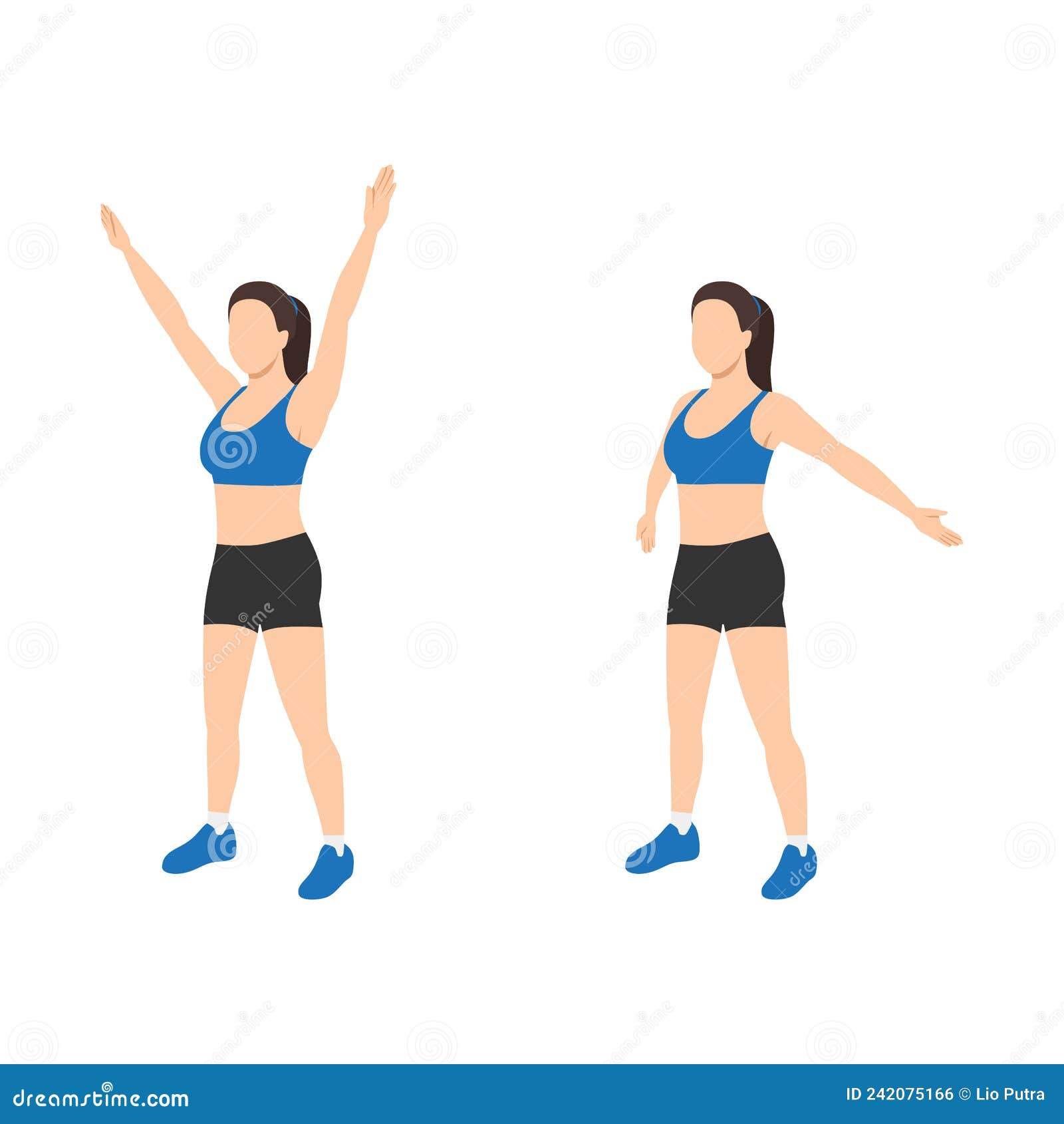 Arm Circles Exercise. Man In Sport Clothes Doing Warm-up Vector ...