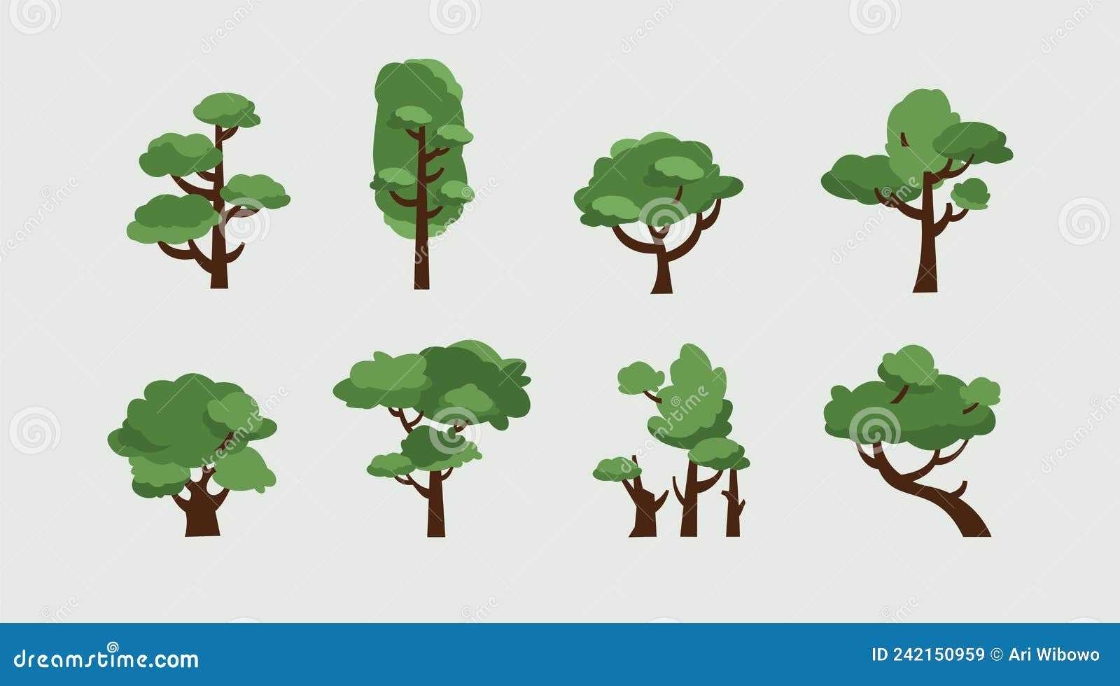 Tree landscape icon set stock vector. Illustration of floral - 242150959