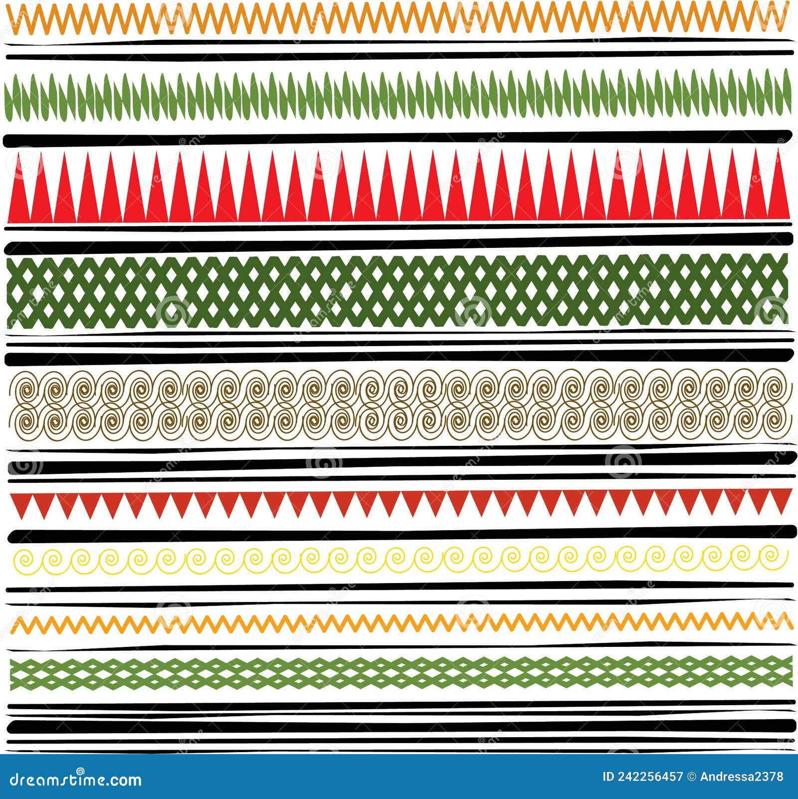 Basic Tribal Color stock vector. Illustration of pattern - 242256457