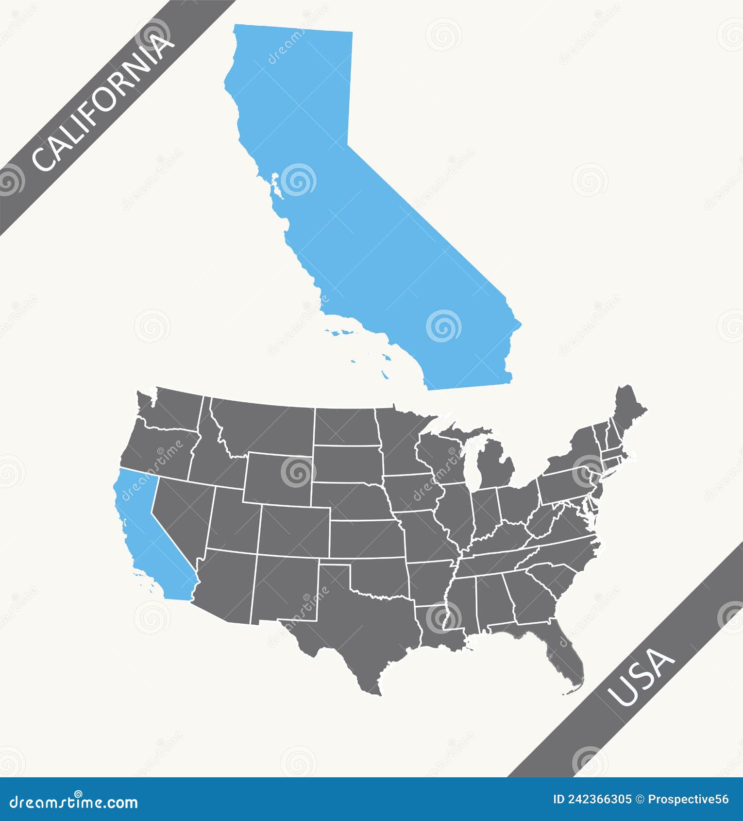 California USA Outline Map Printable Stock Vector - Illustration of ...
