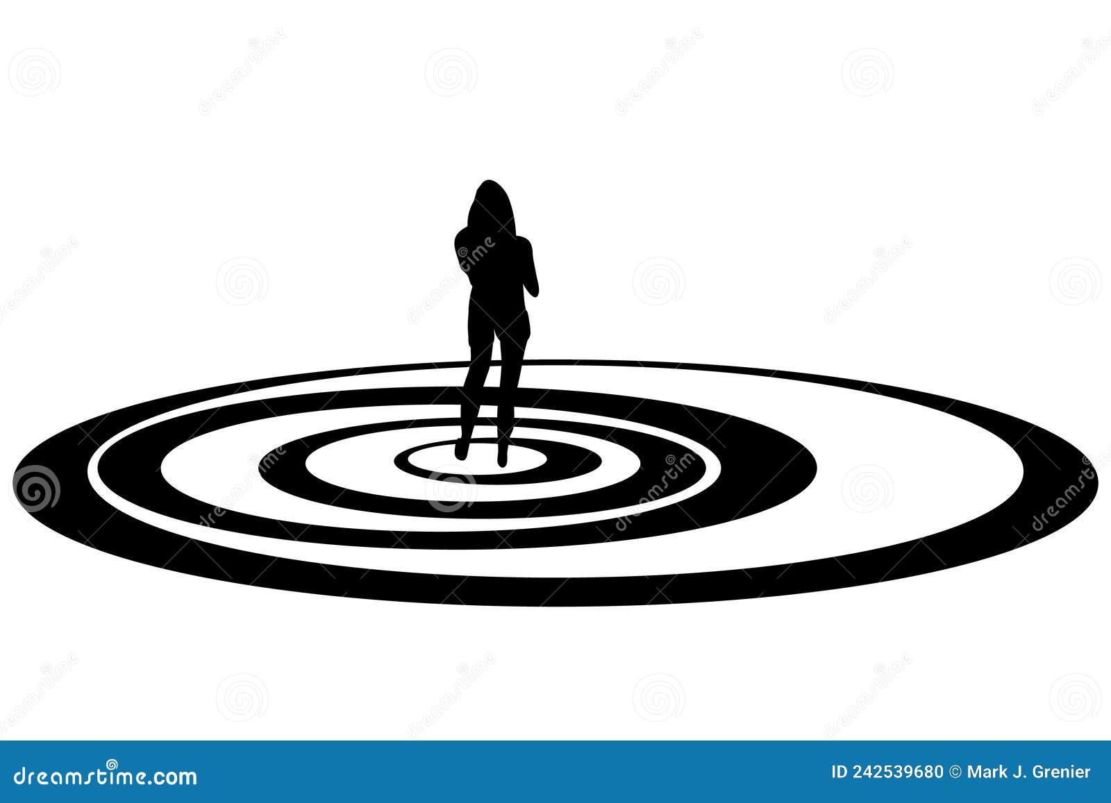 The Woman at the Center stock vector. Illustration of challenge - 242539680