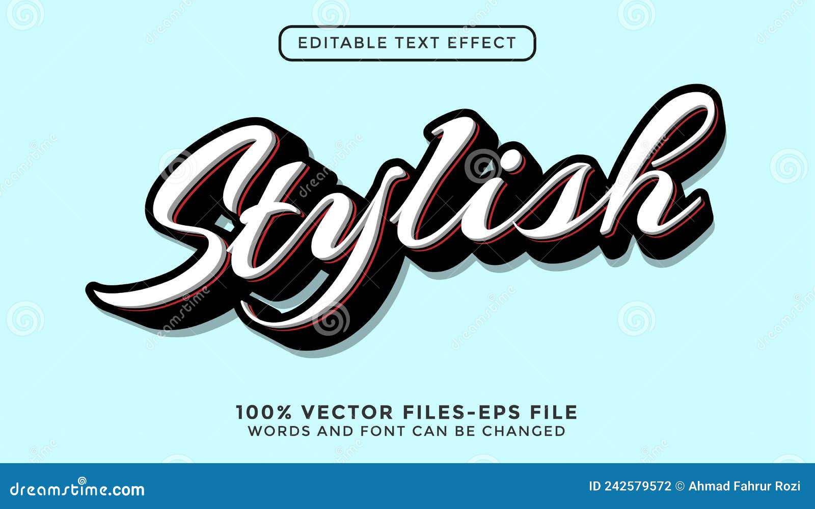 Stylis - Illustrator Editable Text Effect Premium Vector Stock Vector ...
