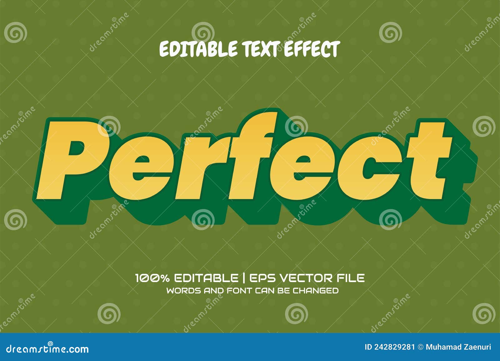 Text Effect with Green Background. Stock Vector - Illustration of ...