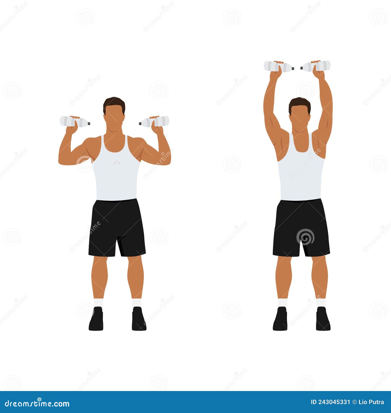 Dumbbell Shoulder Shrug Exercise Strength Workout Illustration Outline ...
