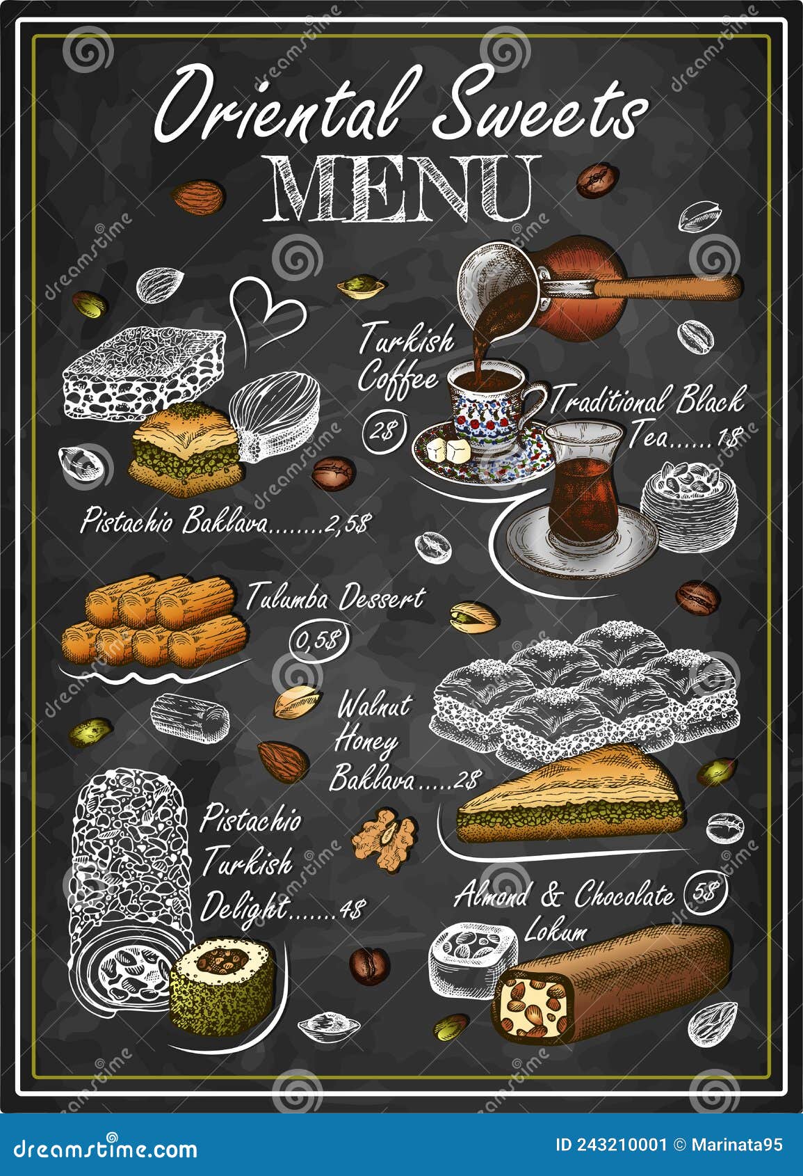 Sweets Menu Or Price List Template Vector Illustration | CartoonDealer ...