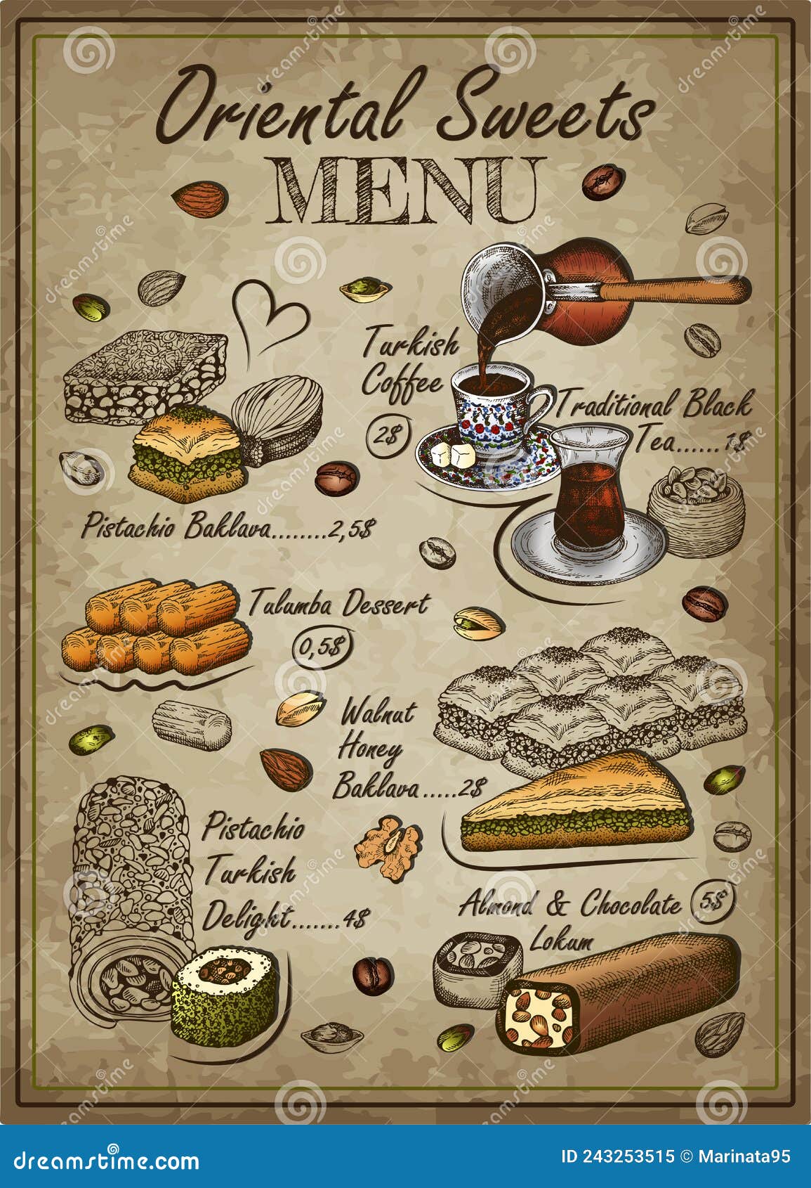 Sweets Menu Or Price List Template Vector Illustration | CartoonDealer ...
