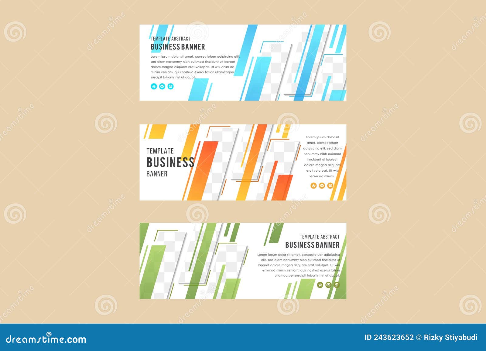 Horizontal Banner Design Template for Business with Diagonal Space for ...