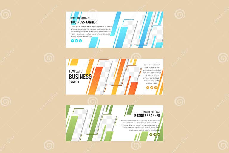 Horizontal Banner Design Template for Business with Diagonal Space for ...