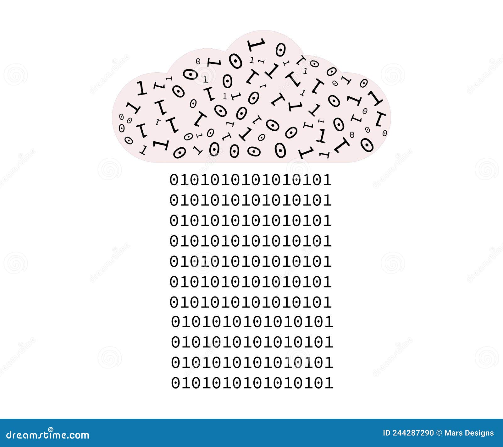 Binary Code Design Vector, Codes Come from Cloud Stock Vector ...