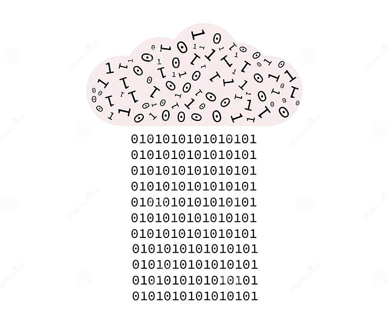 Binary Code Design Vector, Codes Come from Cloud Stock Vector ...