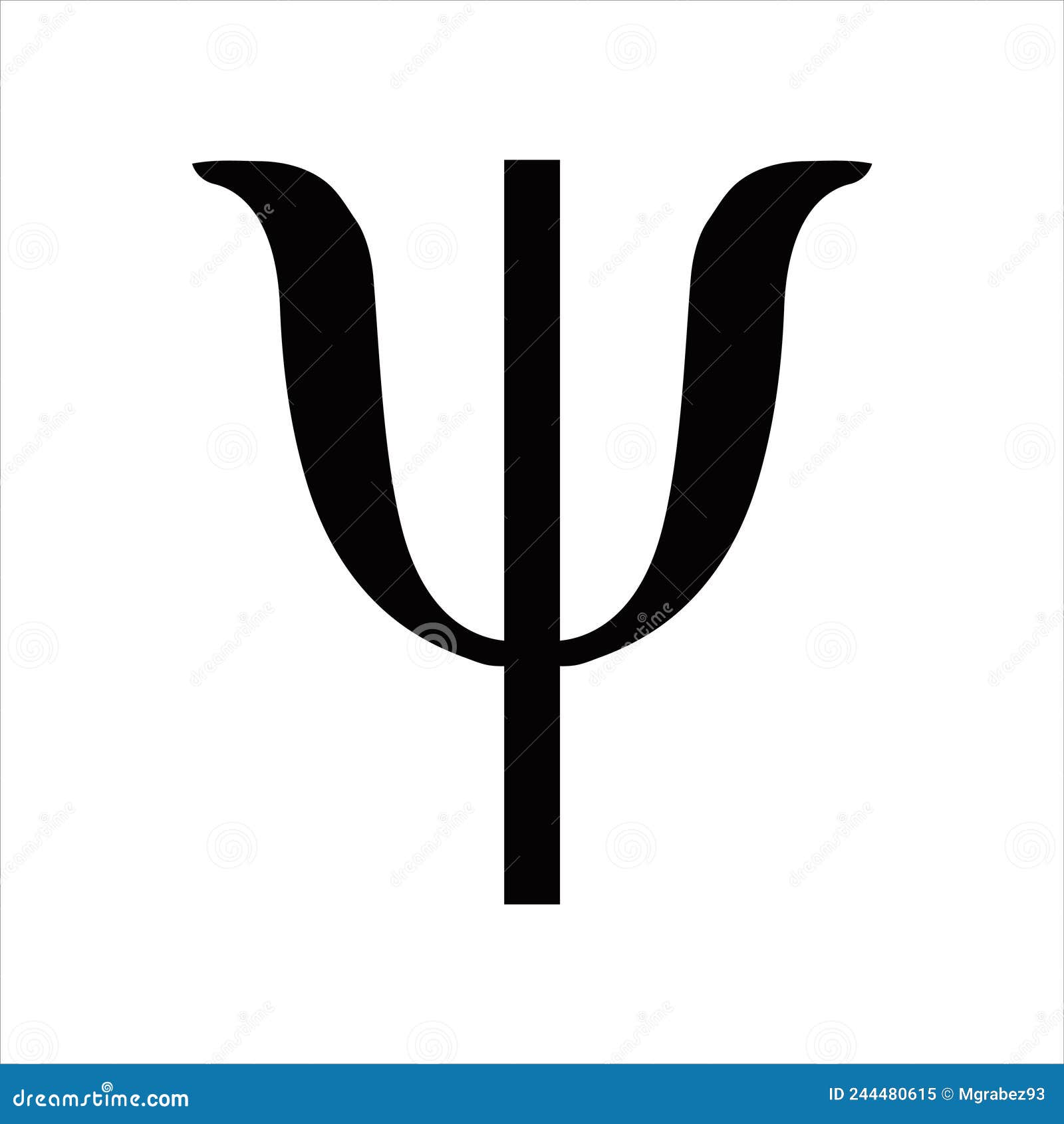 Greek Letter Psy, International Sign For Psyhology Cartoon Vector ...