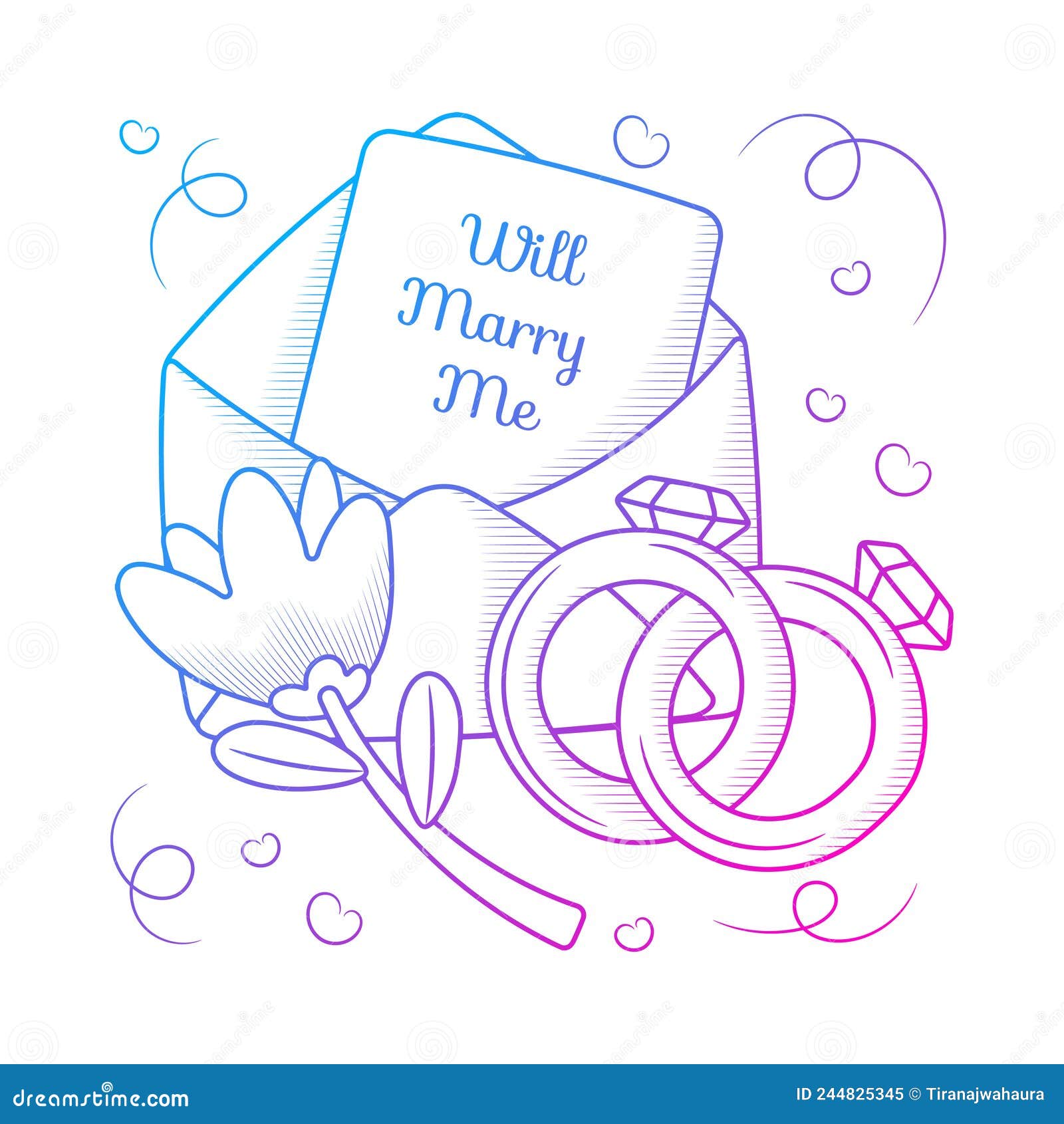 Marry Me, Wedding Clipart Illustration Cartoon Vector | CartoonDealer ...