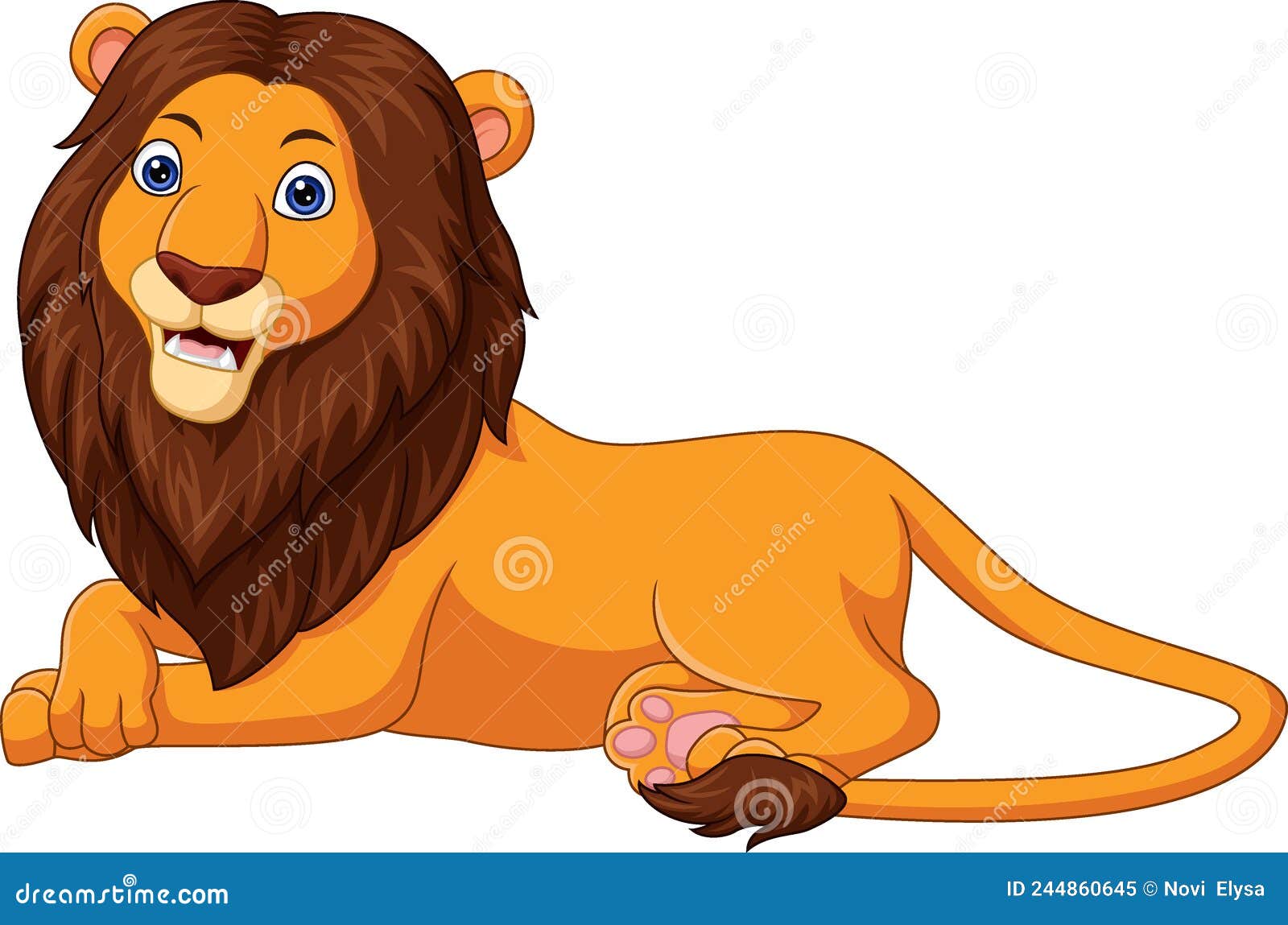 Cute Lion Cartoon Lying Down Stock Vector - Illustration of feline ...