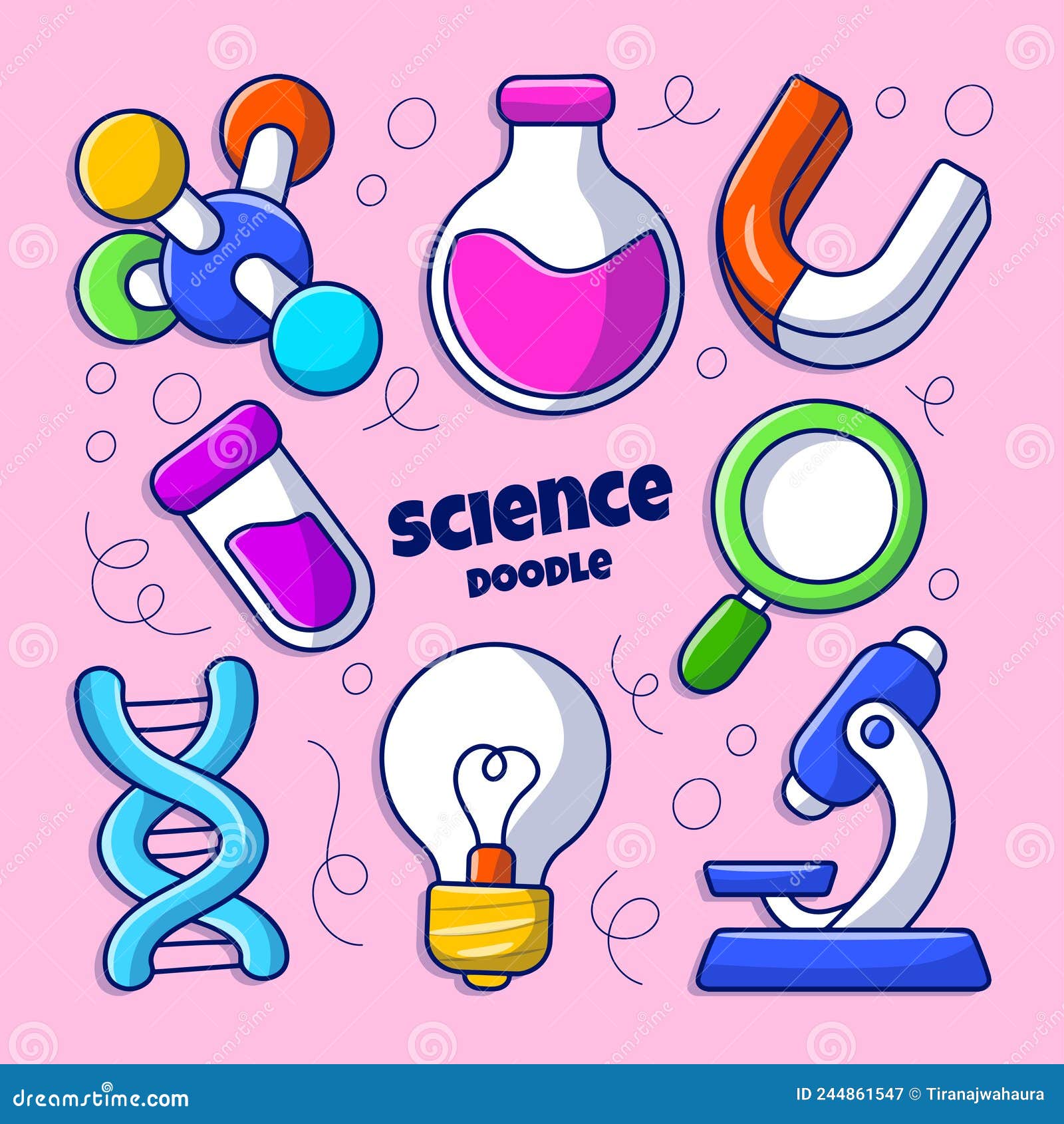 Science Education Hand Drawn Element Collections Stock Vector ...