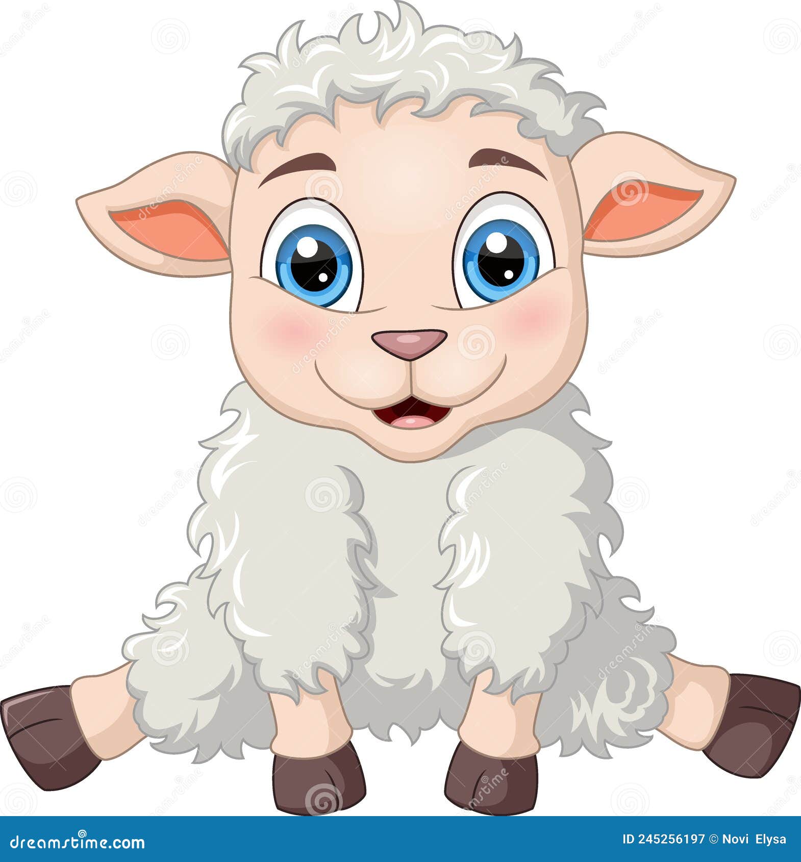 Cute Baby Sheep Cartoon Sitting | CartoonDealer.com #245256197
