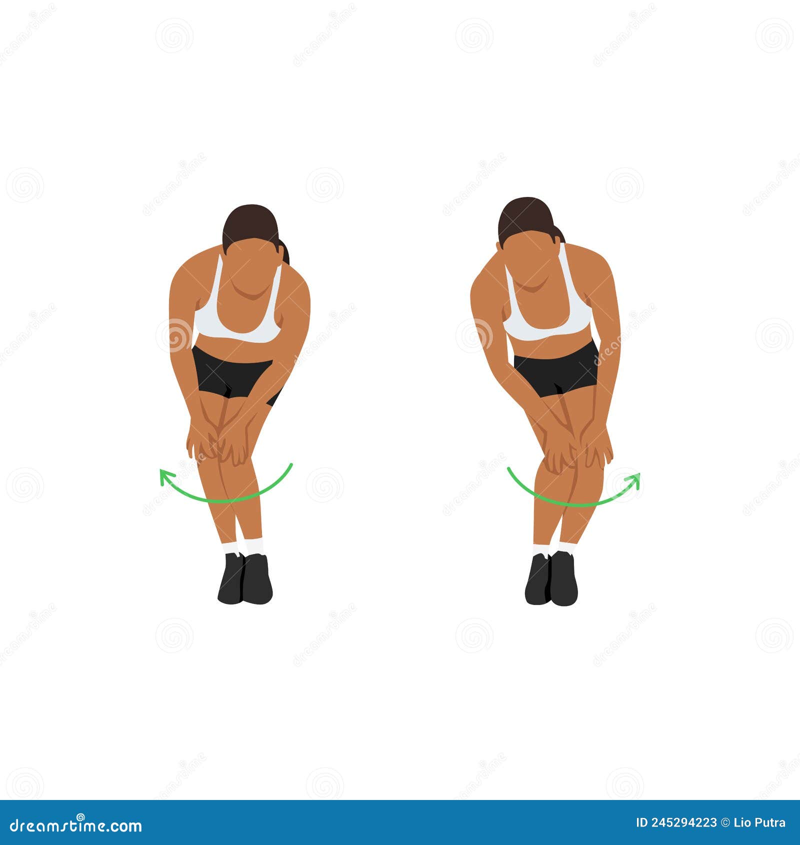 Man Doing Hip Circles Exercise. Flat Vector | CartoonDealer.com #221301028