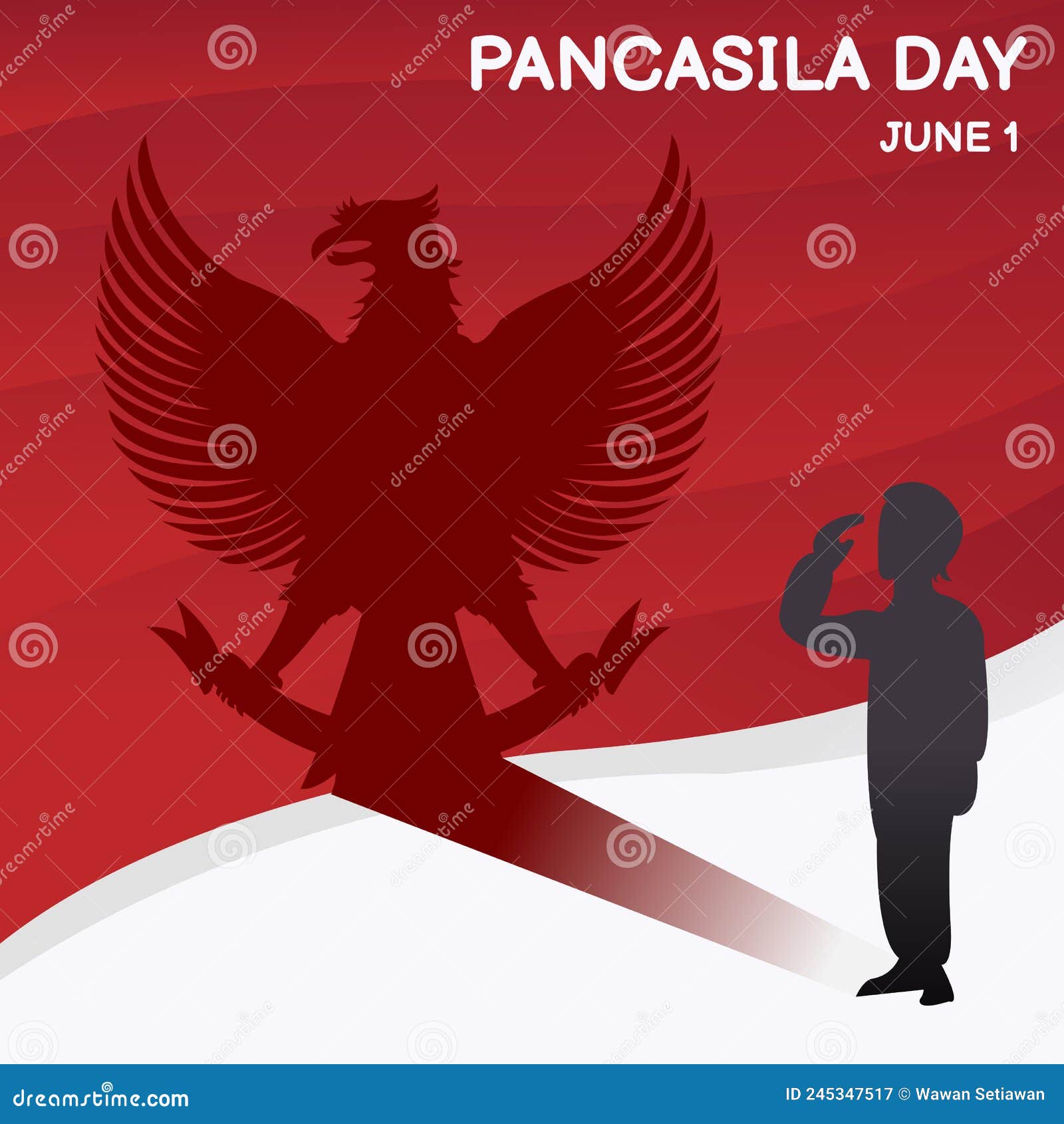 Illustration Vector Graphic Of Silhouette Saluting The Flag, Displaying ...