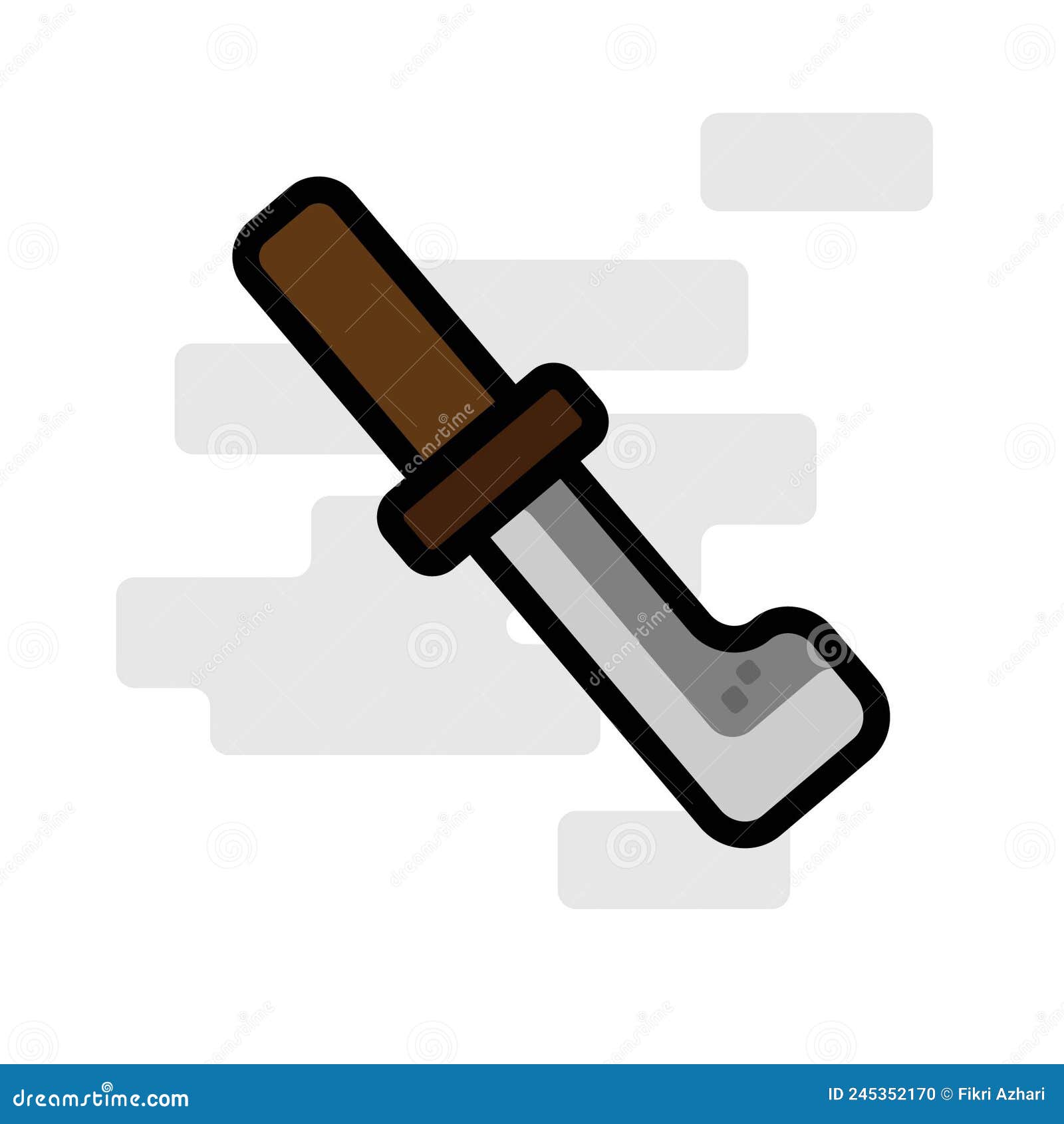 Square Sharp Dagger Weapon Flat Design Cartoon Stock Vector ...