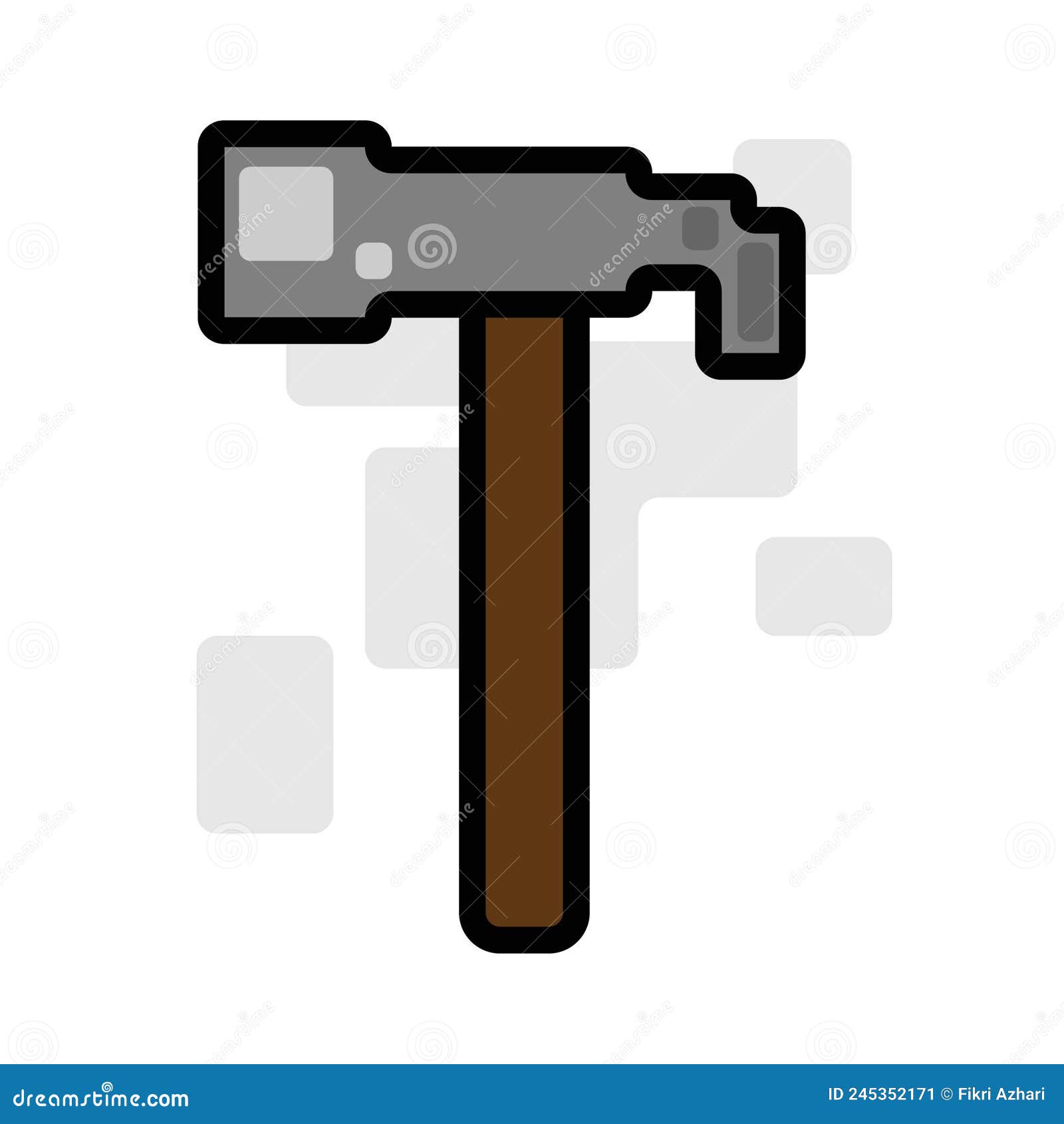 Square Small Hammer Weapon Flat Design Cartoon Stock Vector ...