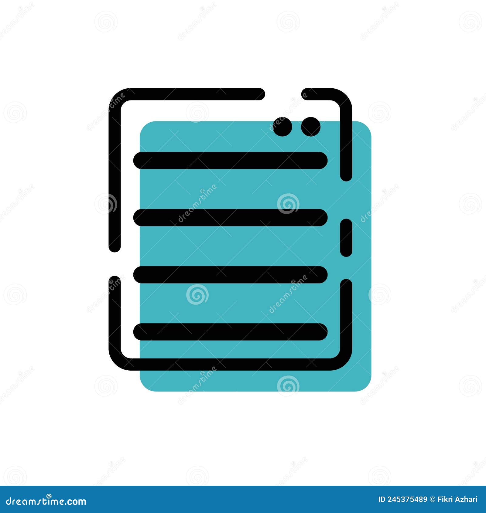 Turquoise Document Folder Icon Isolated On White Background. Accounting ...