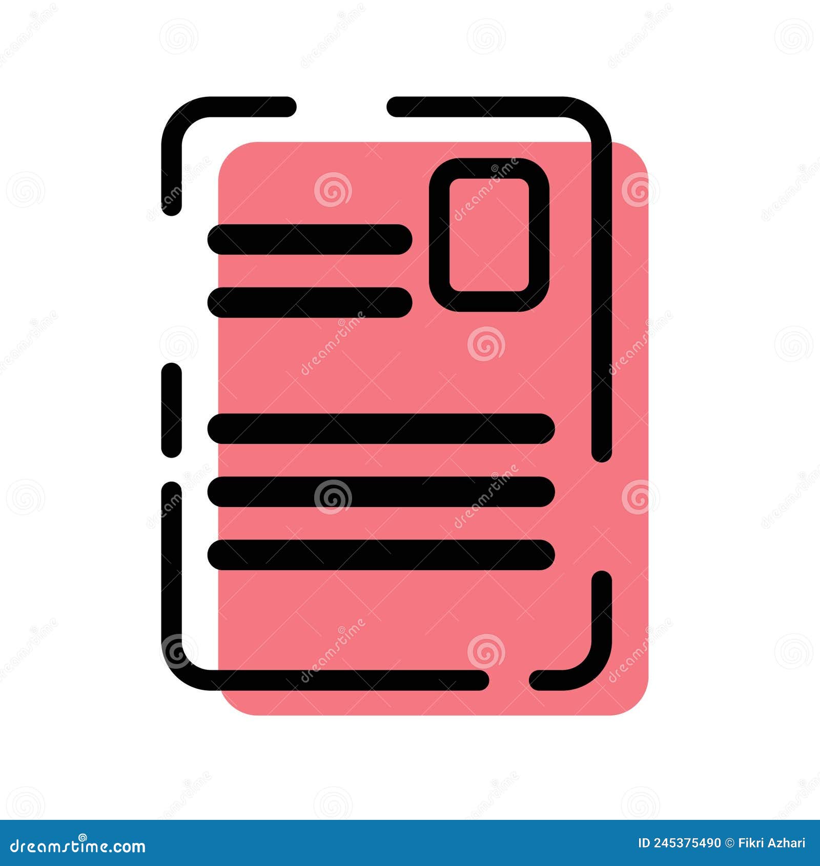 Cute Red Document Notes Icon Cartoonist Flat Design Stock Vector ...