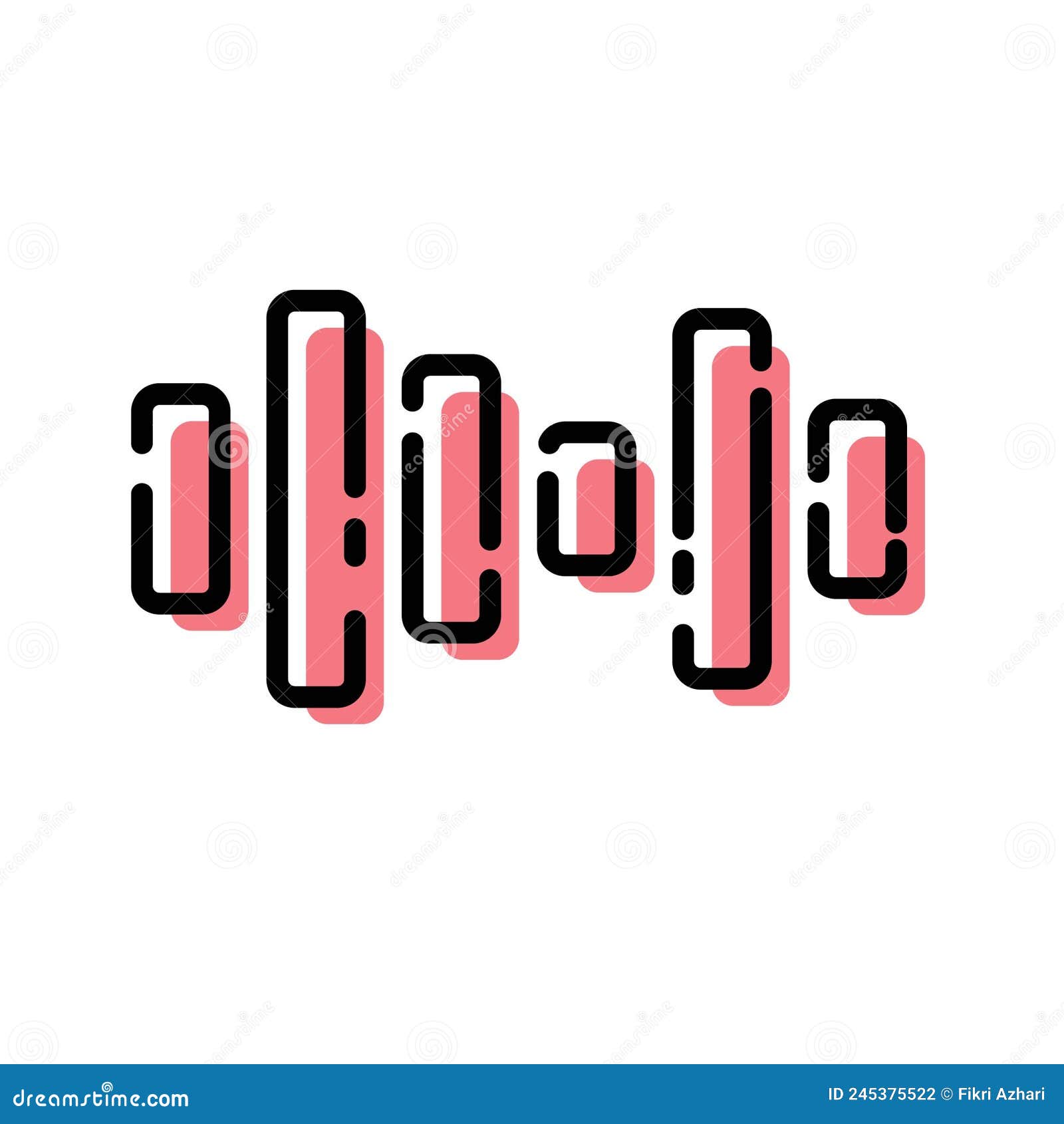 Cute Red Radio Wave for Radio FM Icon Cartoonist Flat Design Stock ...