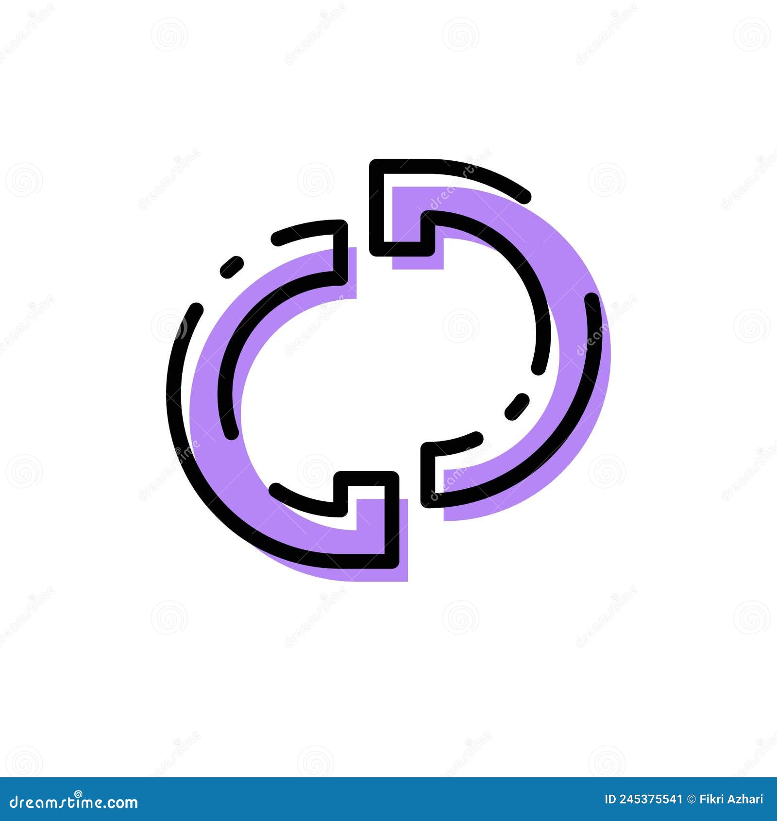 Cute Purple Synchronize Icon Stock Vector - Illustration of text ...