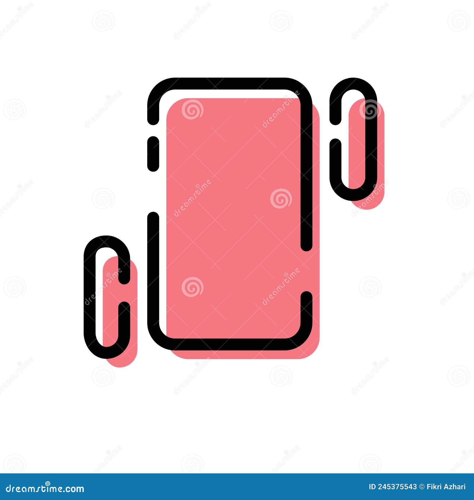 Cute Red Vibrate Mode Icon Flat Design Stock Vector - Illustration of ...