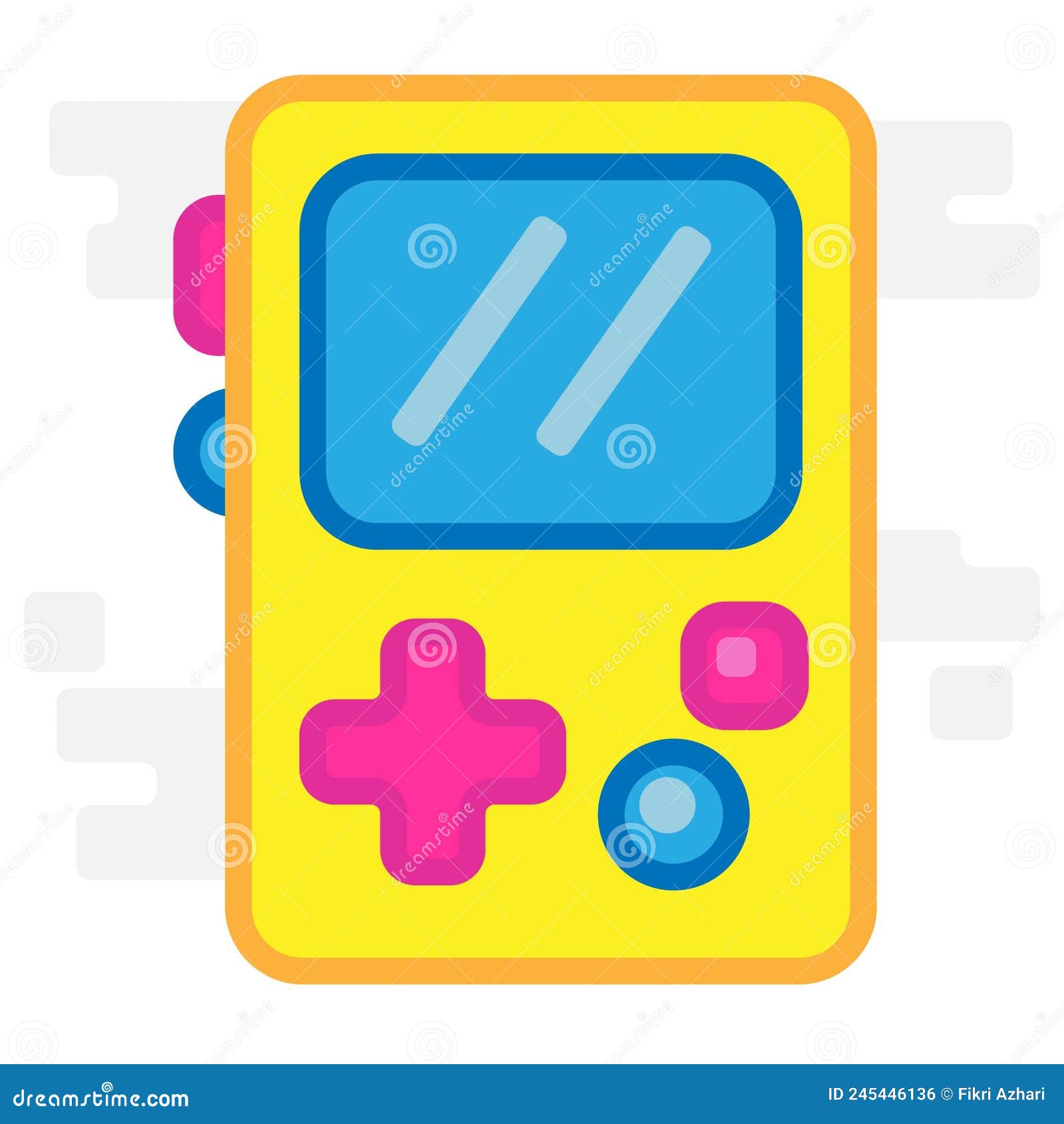 Cute Square Yellow Handheld Console or Gamebot Joystick Gamepad with ...