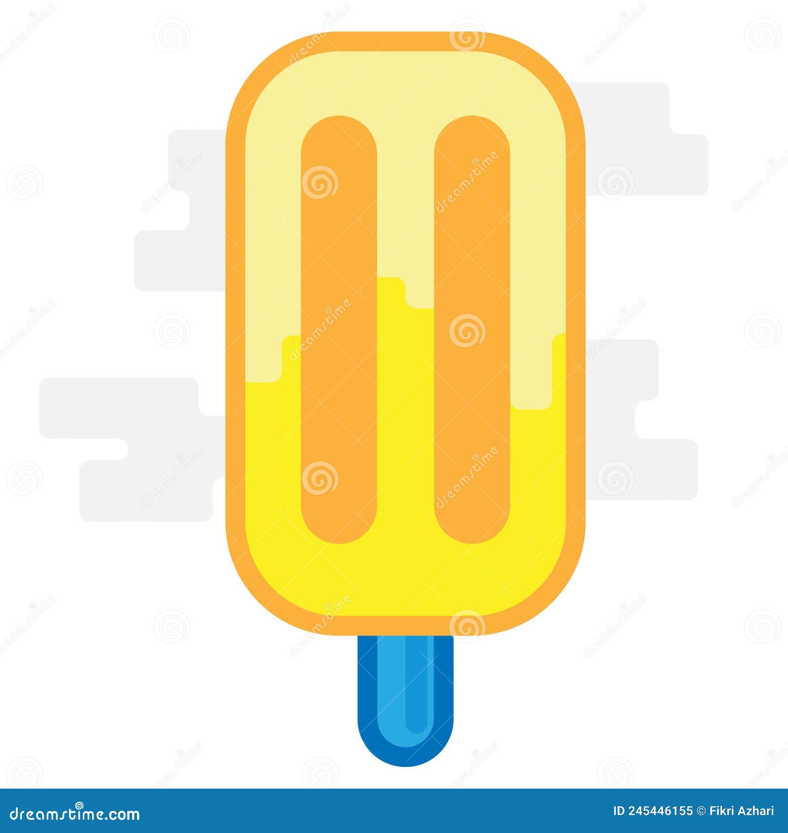 Cute Square Sweet Yellow Manggo Popsicle Flat Design Cartoon Stock ...