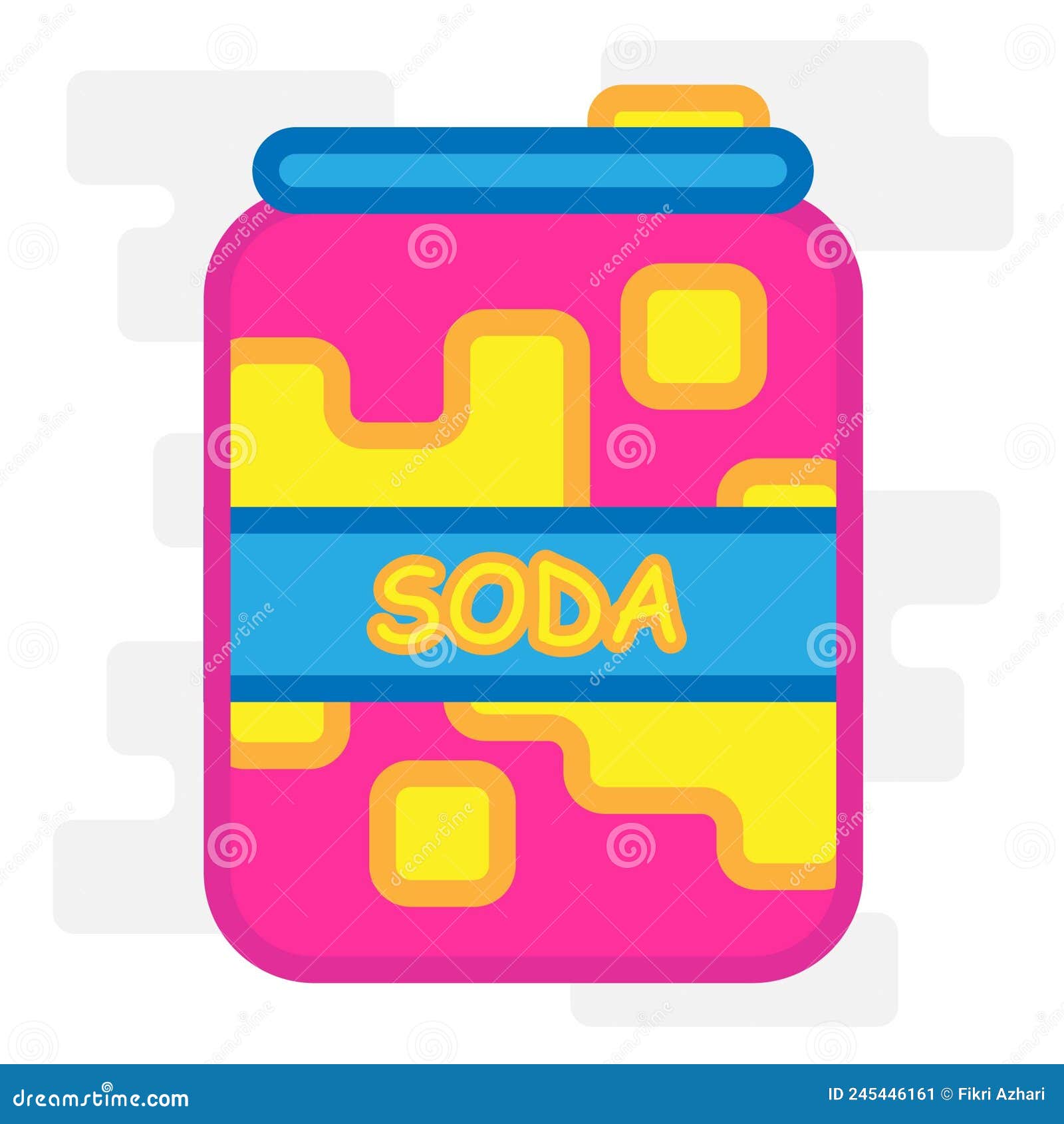 Cute Square Soda Can Flat Design Stock Vector - Illustration of diagram ...