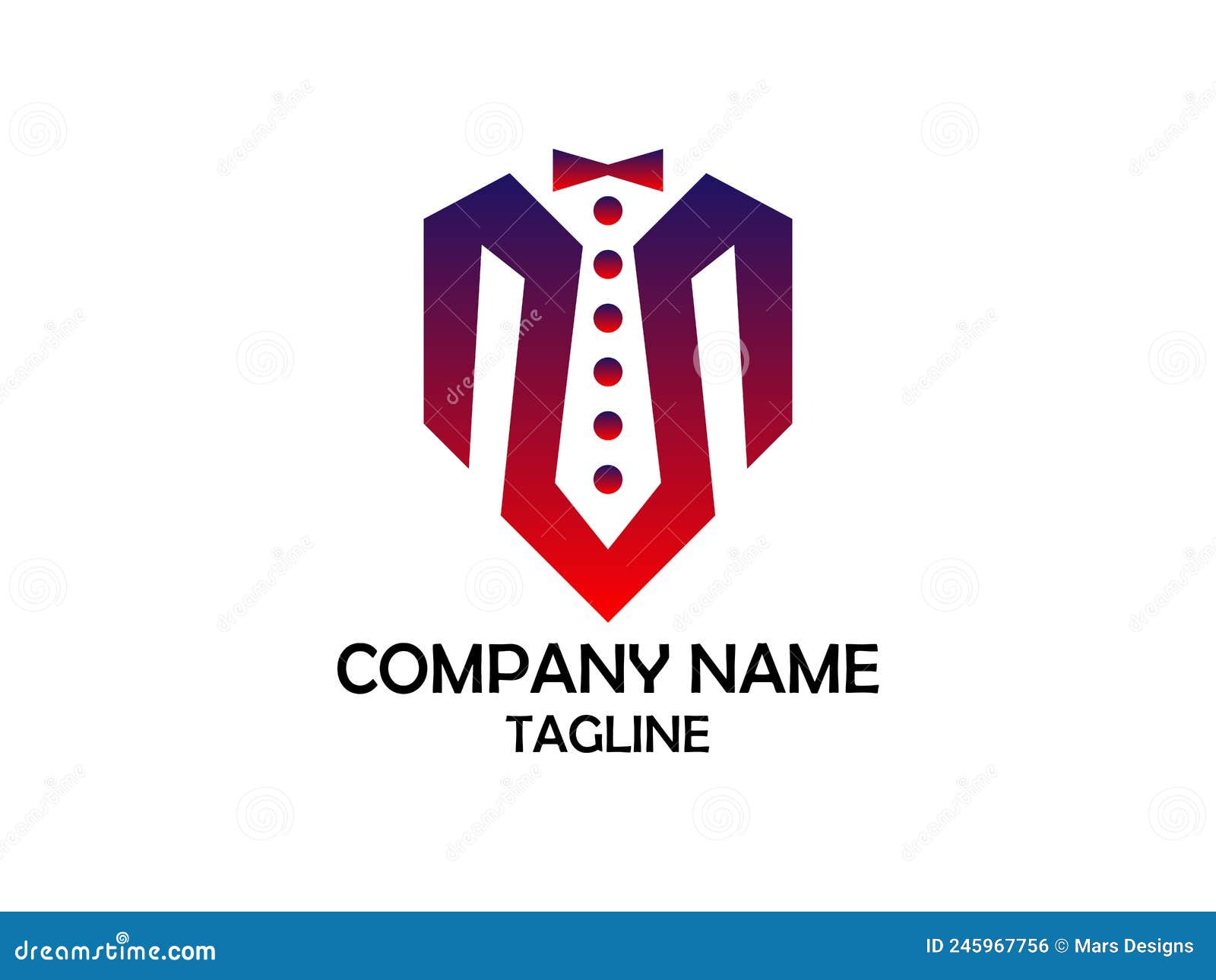 Suit Logo Design Vector with Bow Tie, Gradient Style Stock Vector ...