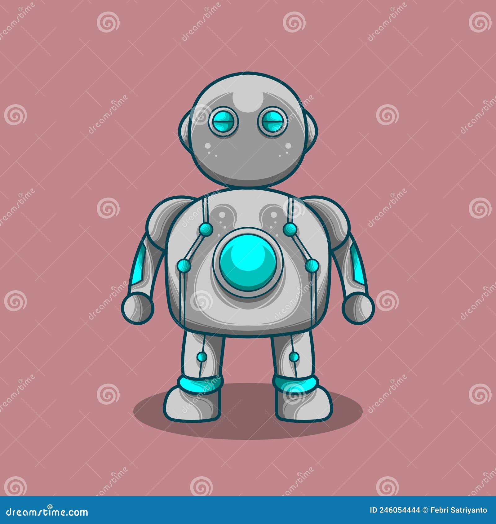 Tiny Cute Boy Humanoid Robot Mascot Stock Vector - Illustration of ...