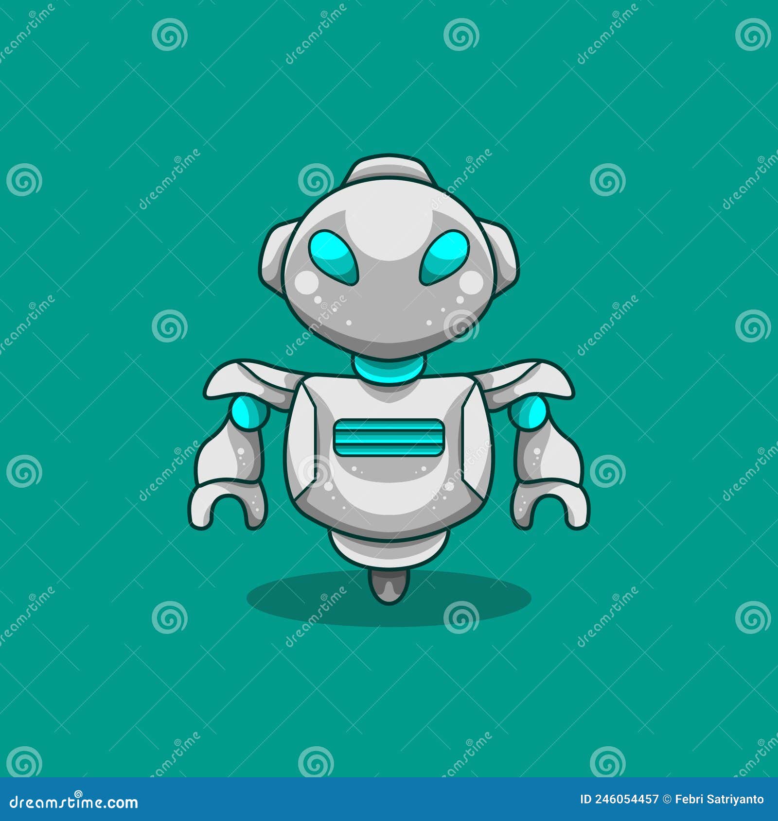 Cute Tiny Boy Robot Humanoid Mascot Stock Vector - Illustration of ...
