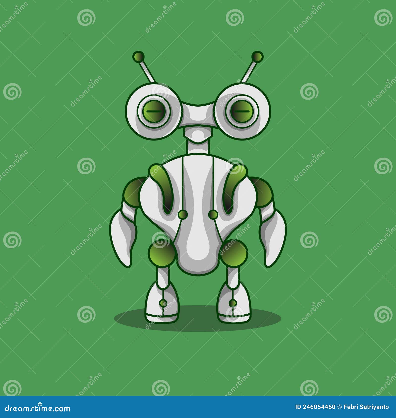 Cute Frog Man Humanoid Robot Mecha Mascot Stock Vector - Illustration ...