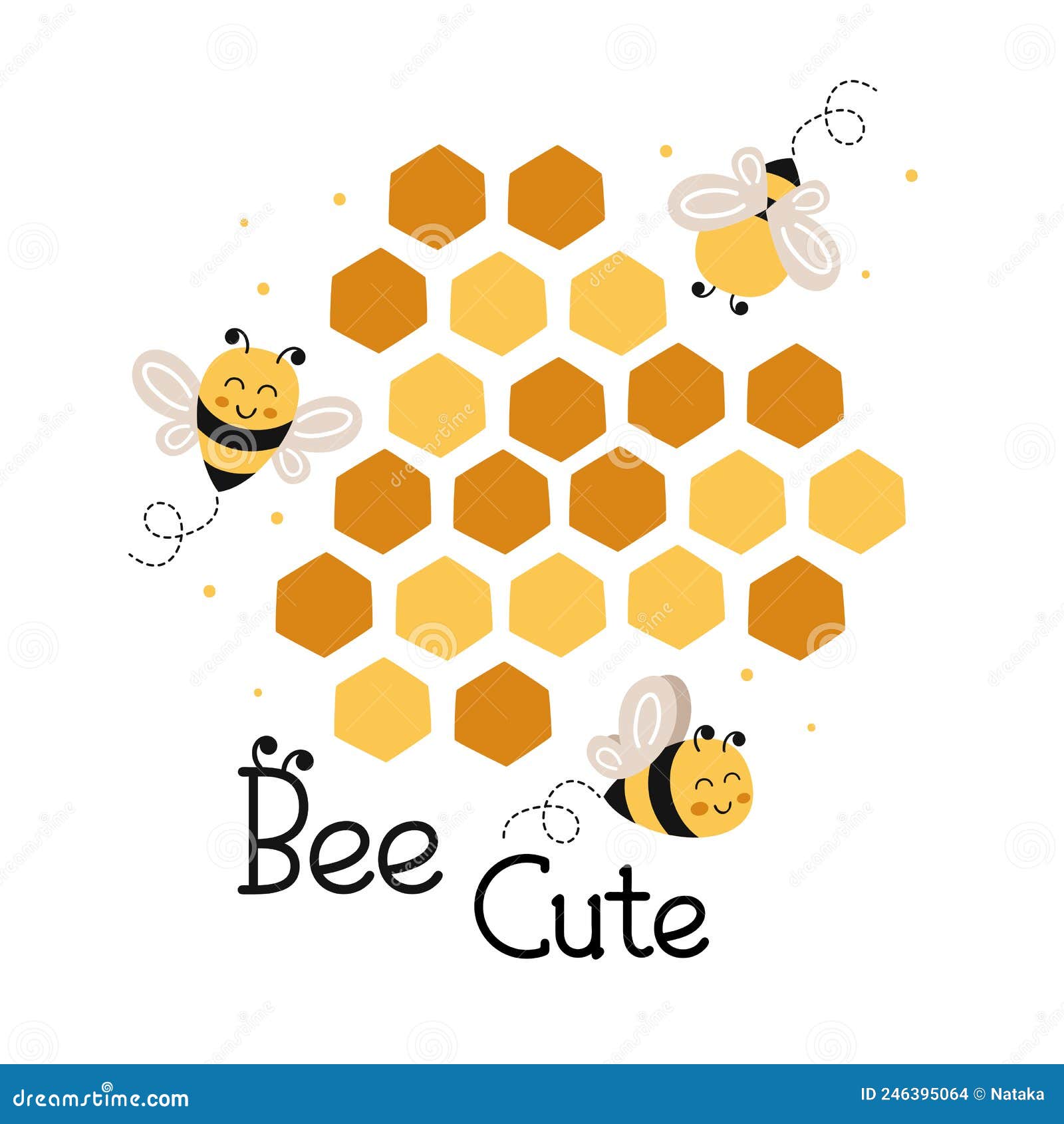 Cute Bees Hugging Mushroom Vector Graphics Royalty-Free Stock Image ...