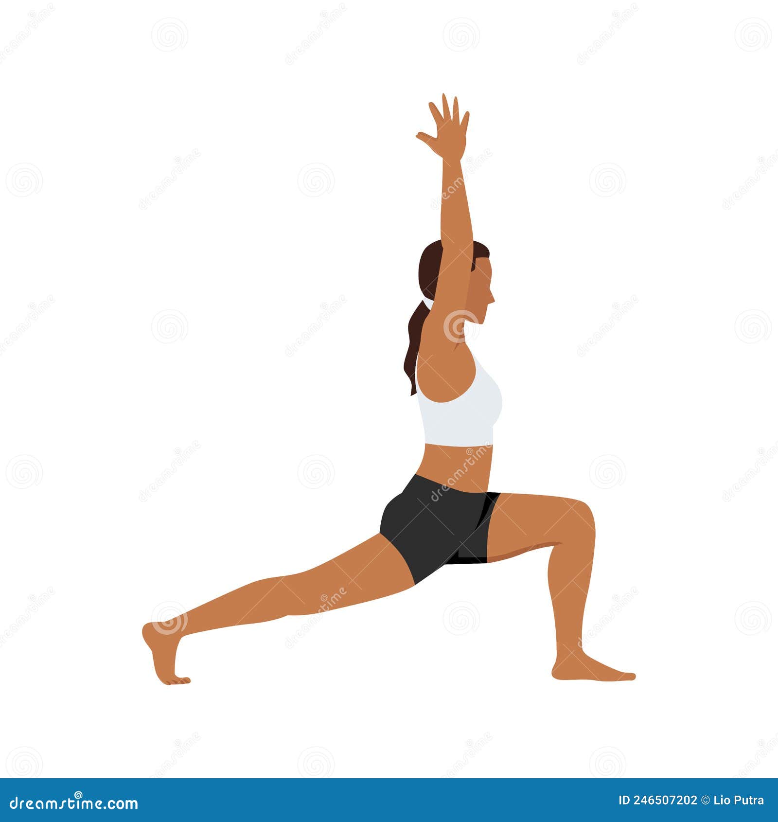 Crescent Low Lunge Pose Variation Hands Toes, Anjaneyasana Variation ...