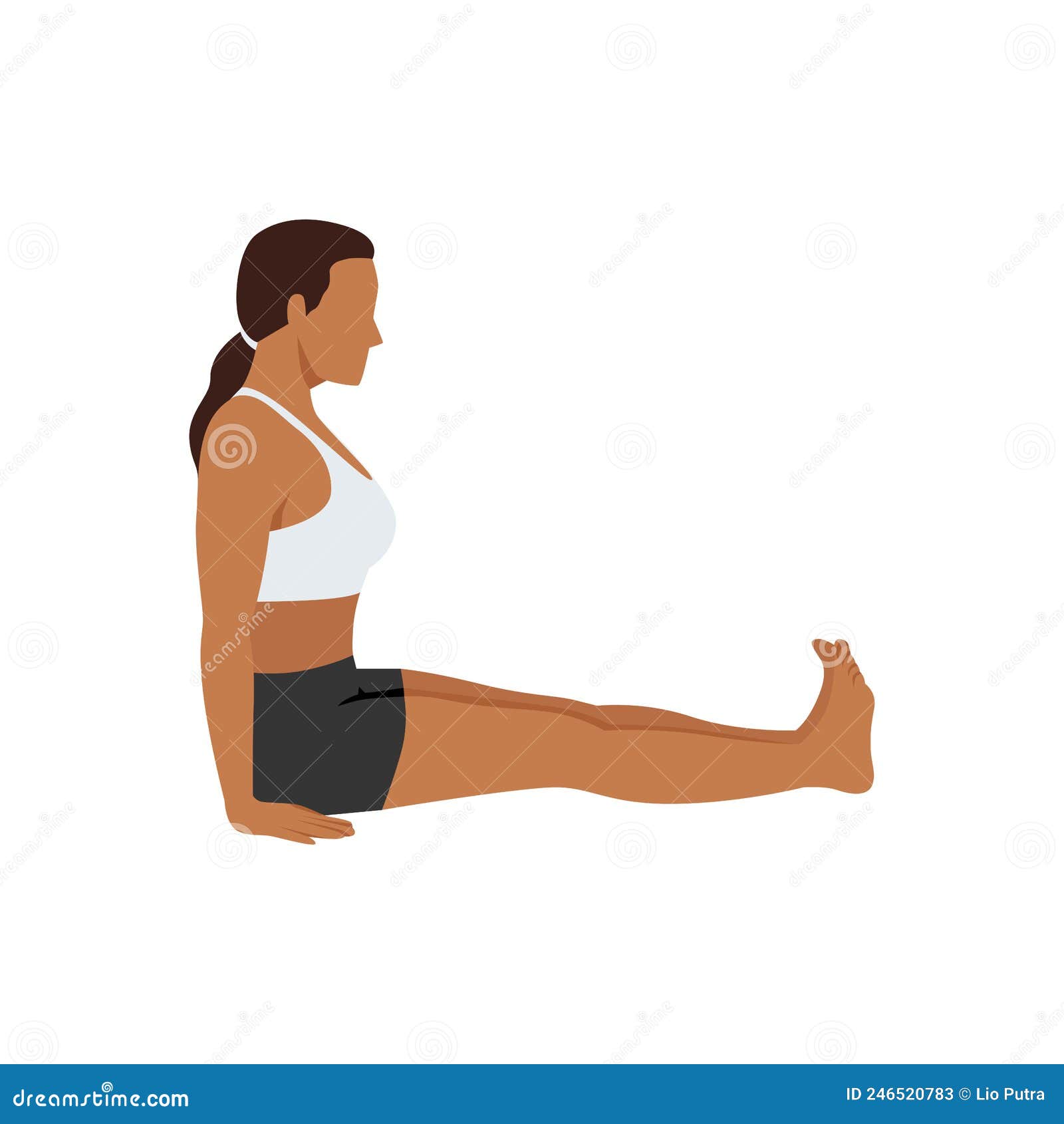 Staff Pose Or Stick Pose. Dandasana Cartoon Vector | CartoonDealer.com ...